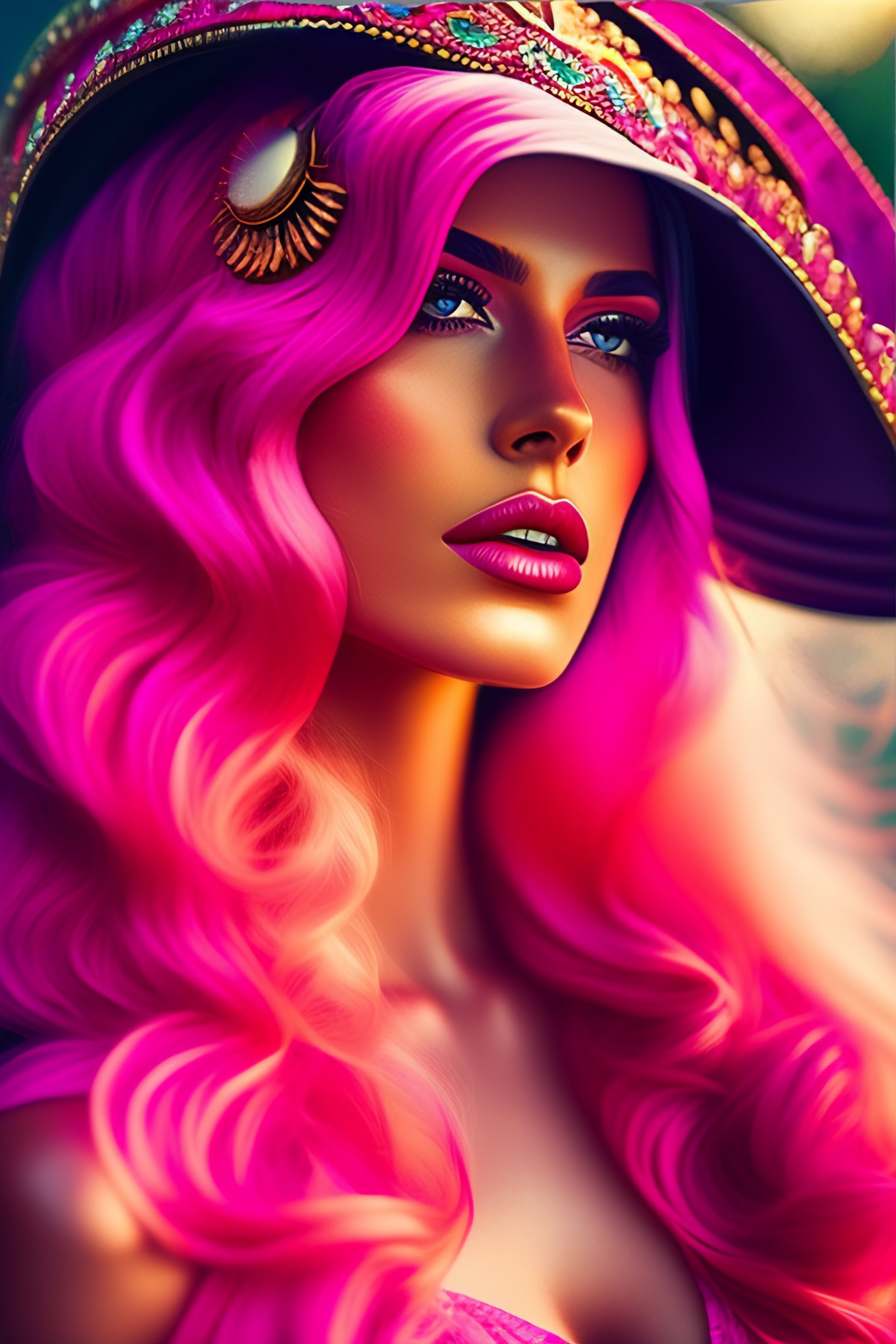 Lexica - Greek goddess explosion of pink color
