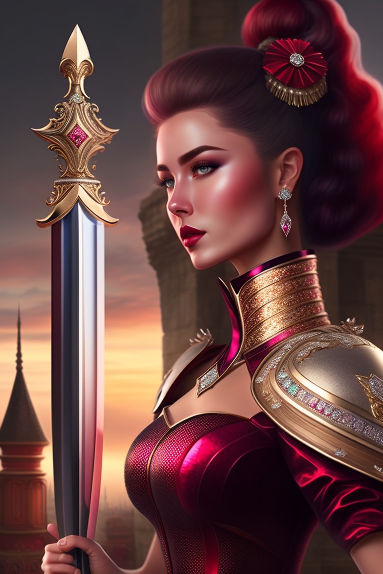 Lexica - Her weapon of choice is a gleaming sword, its blade honed to a ...