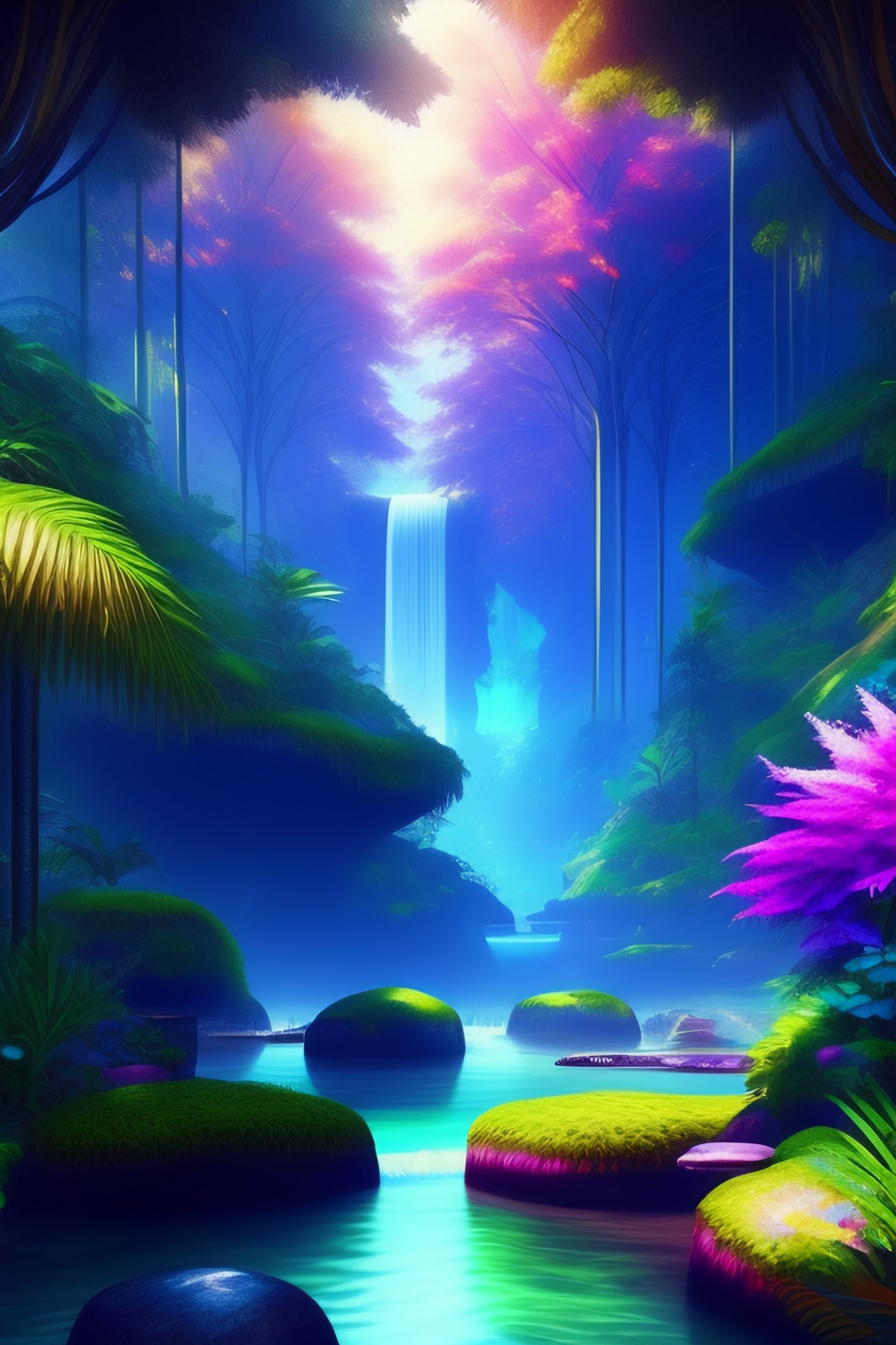 Lexica - Vibrant fantasy, photo-realistic, beautiful jungle, hyper ...