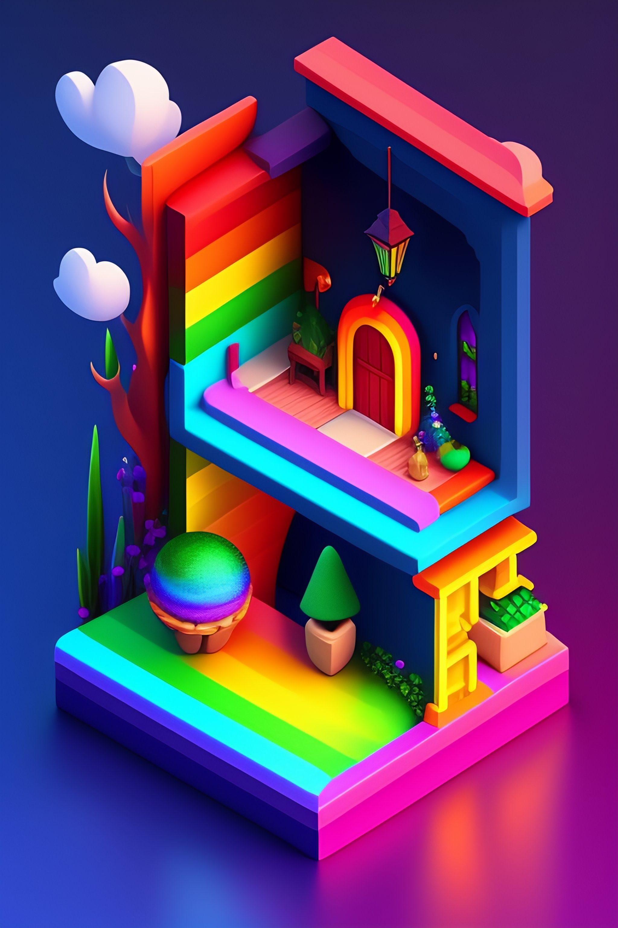 Lexica - An isometric fantasy of rainbow colors