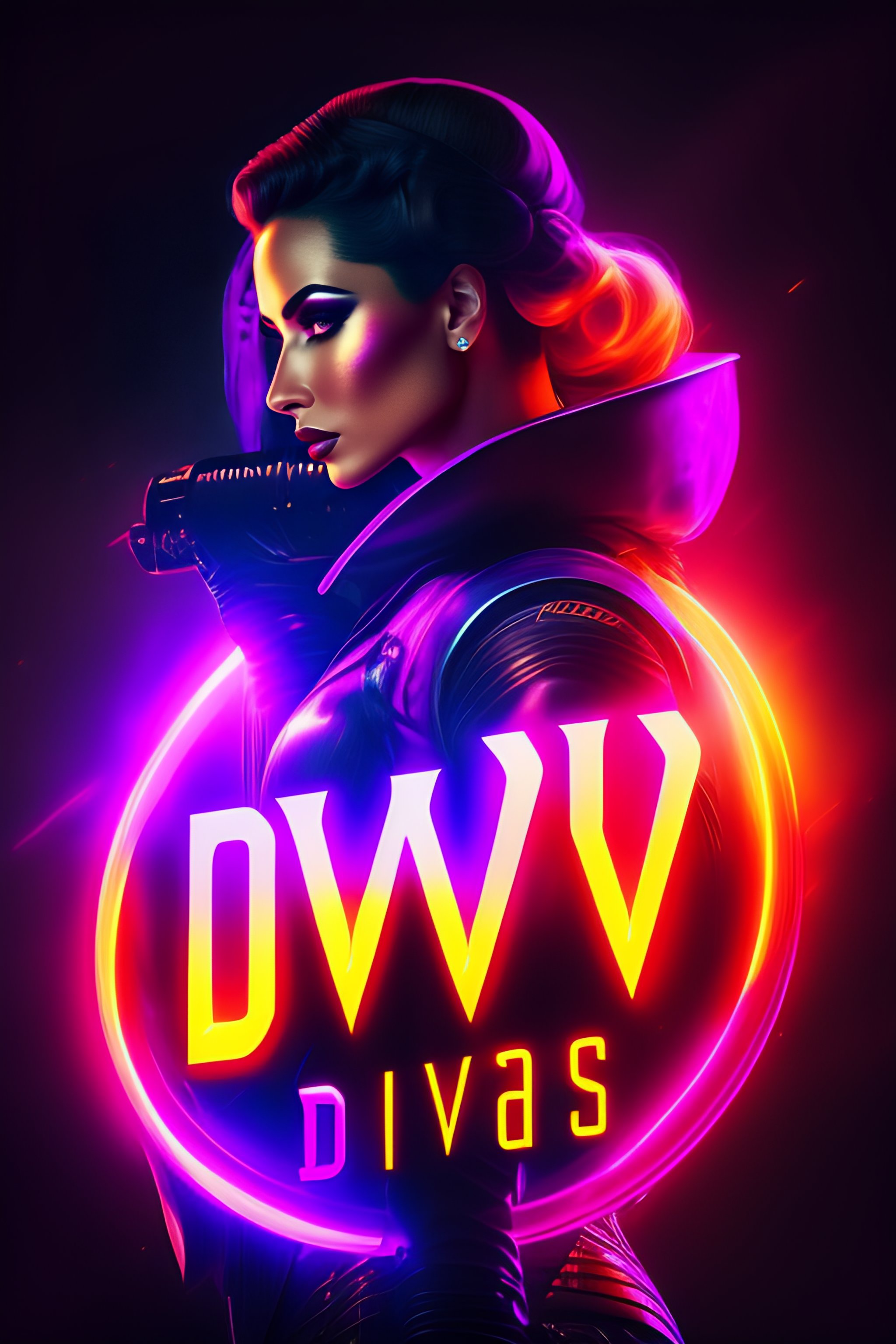 Lexica - Divas-Team, Futuristic Vintage Medium Shot 1920's Logo with ...