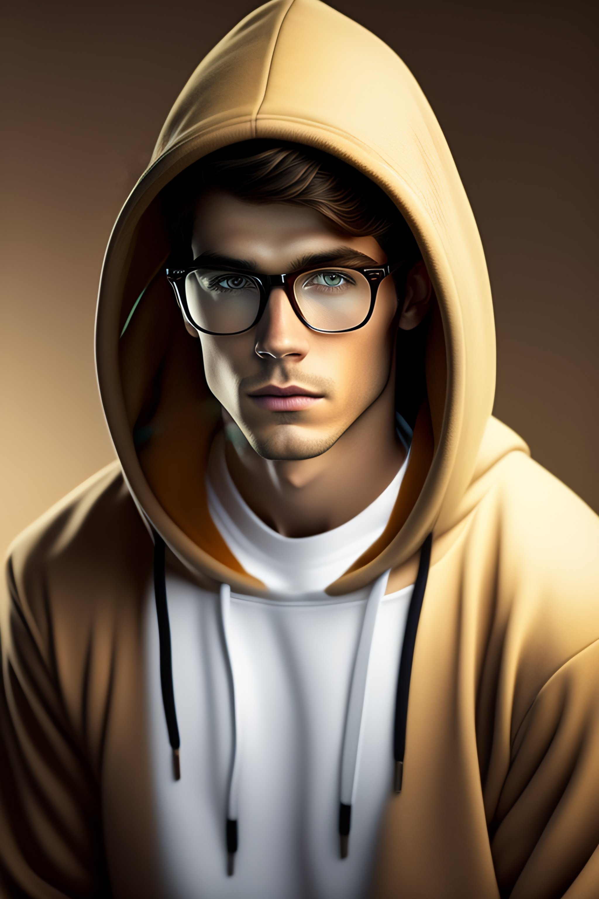 Lexica - White guy, short brown hair, very thin round-ish glasses ...