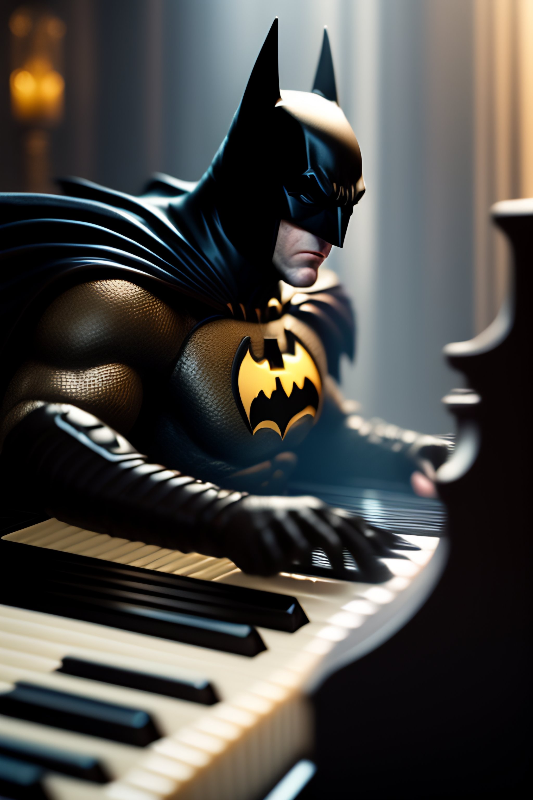 Lexica - Batman playing a batman piano