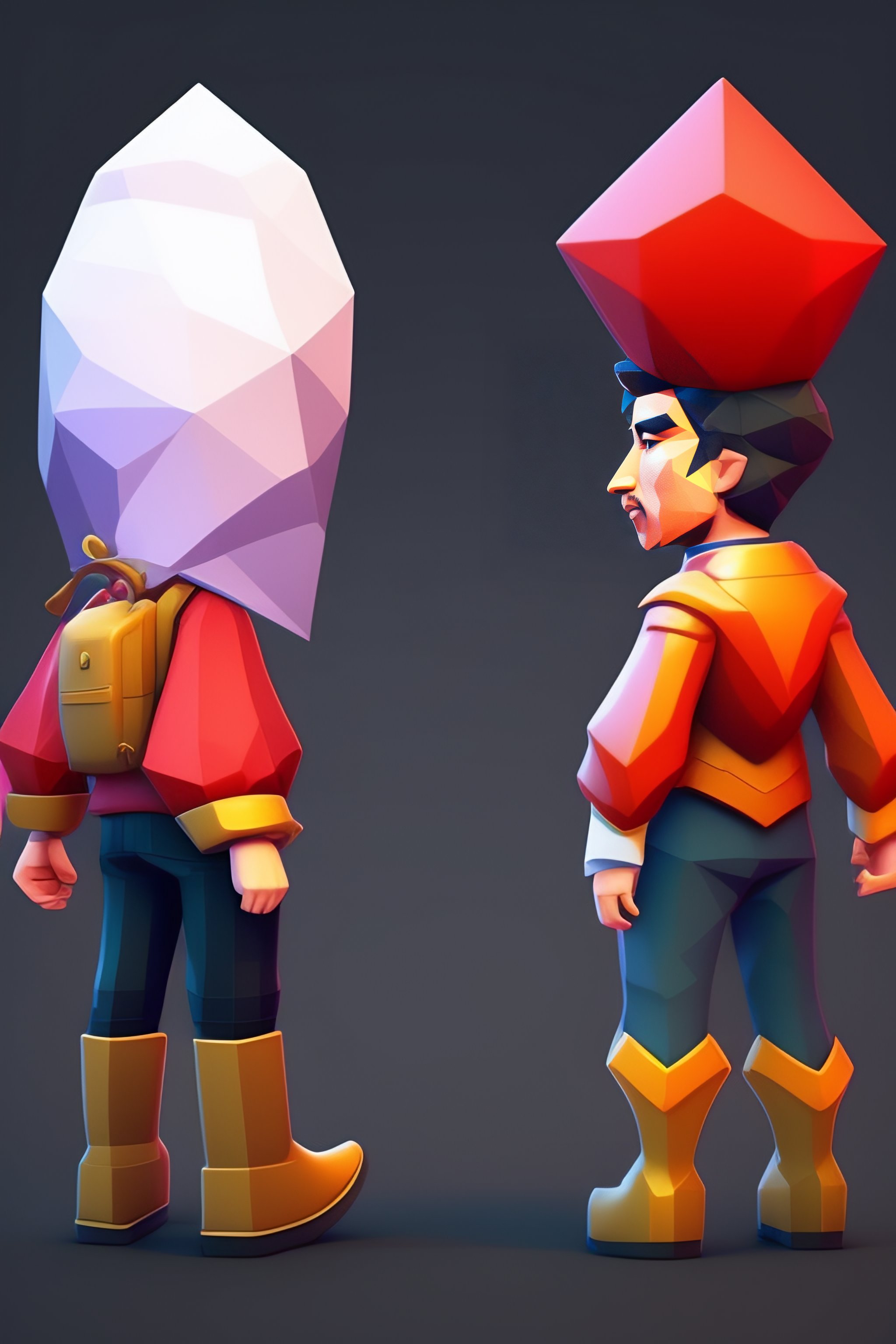 Lexica - Low poly style characters