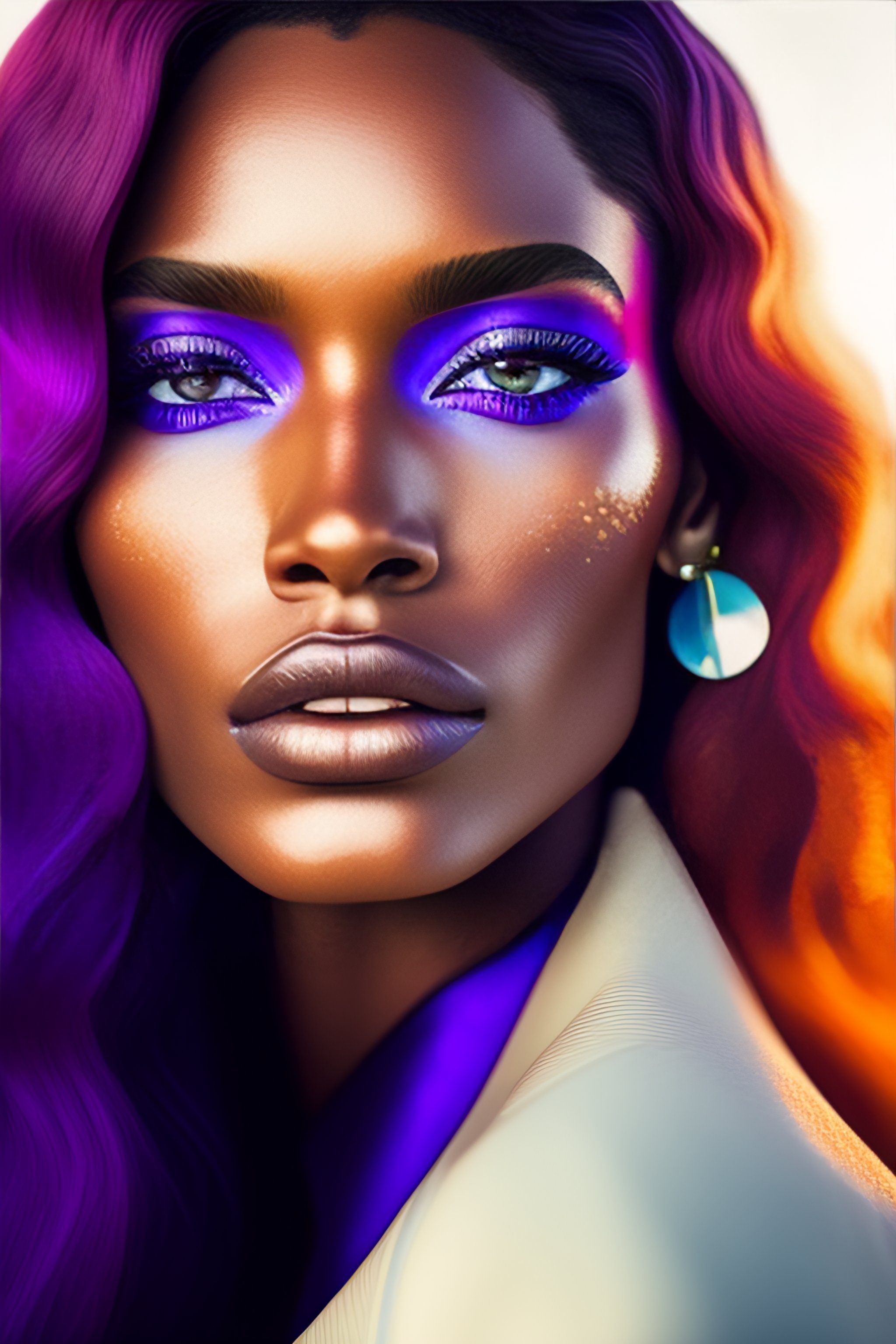 Lexica - A photo close-up of a beautiful long haired woman with light ...