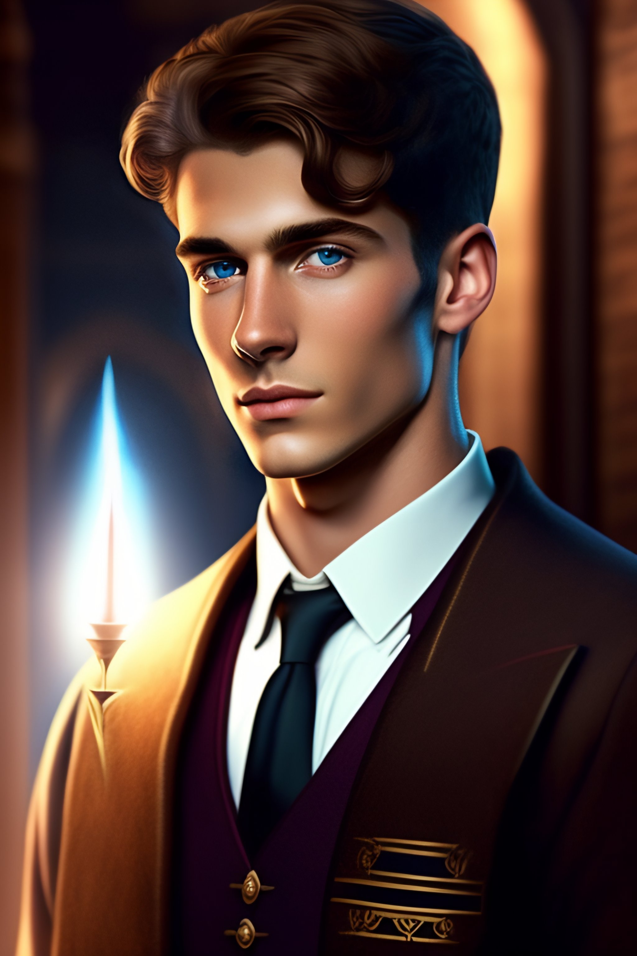 Lexica - 20 year old male standing 6'1", brown, with blue eyes ...