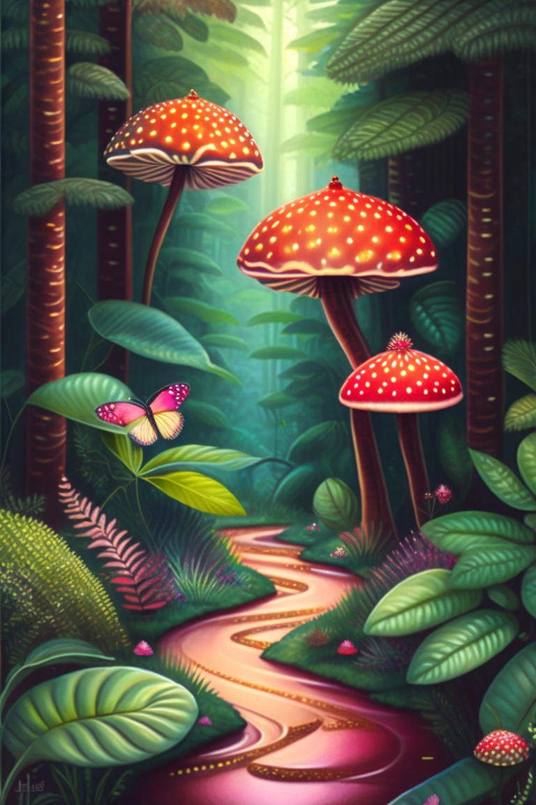 Lexica - Magic trippy strawberry jewel encrusted mushrooms grow through ...