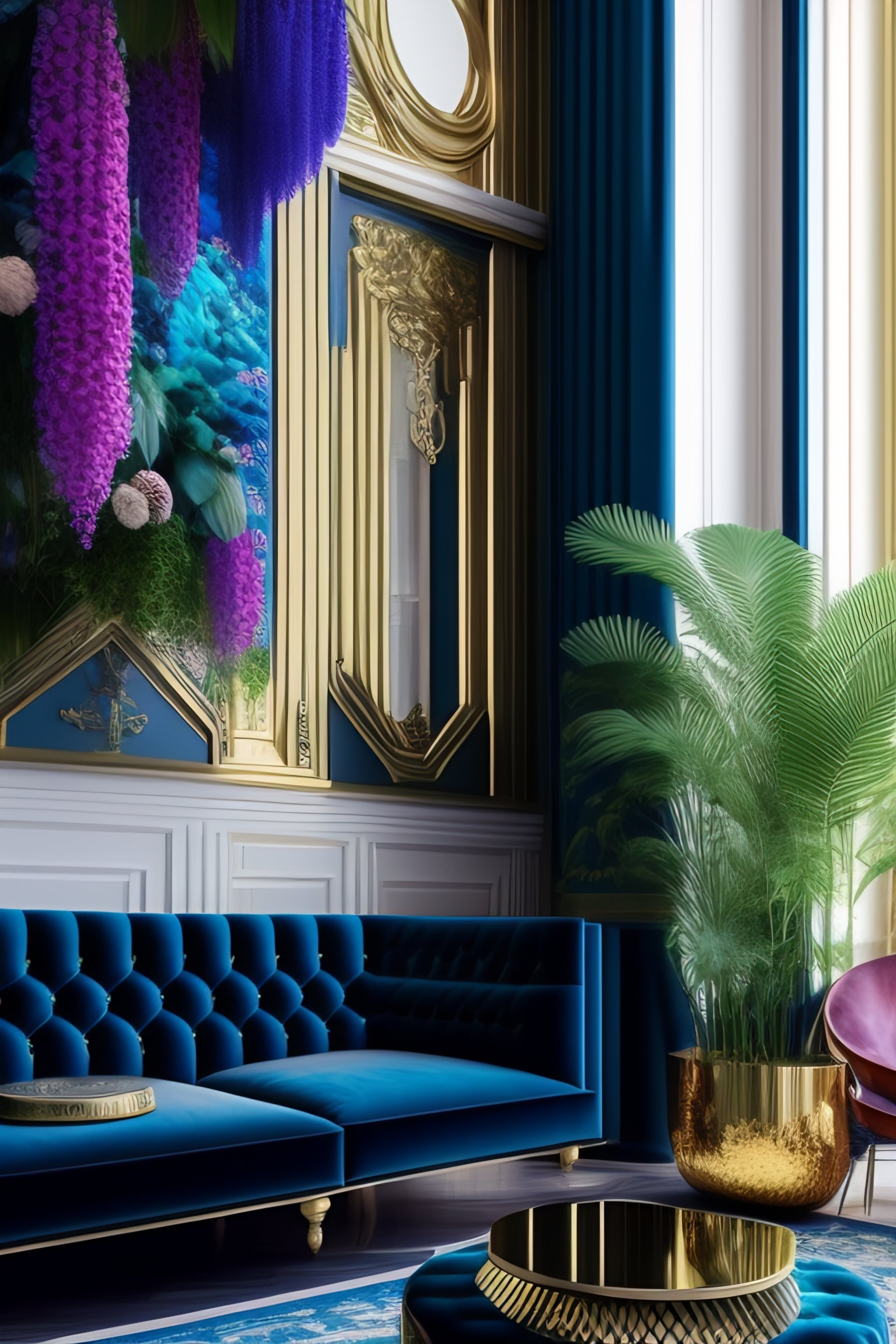 Lexica - Photo by Architectural Digest: Maximalist blue {vaporwave ...
