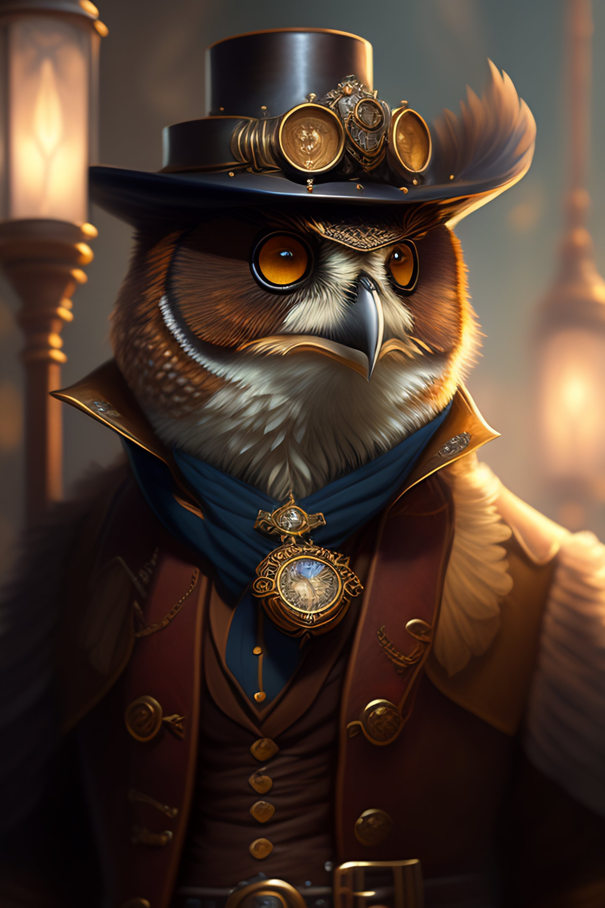 Steampunk Drawing Owl