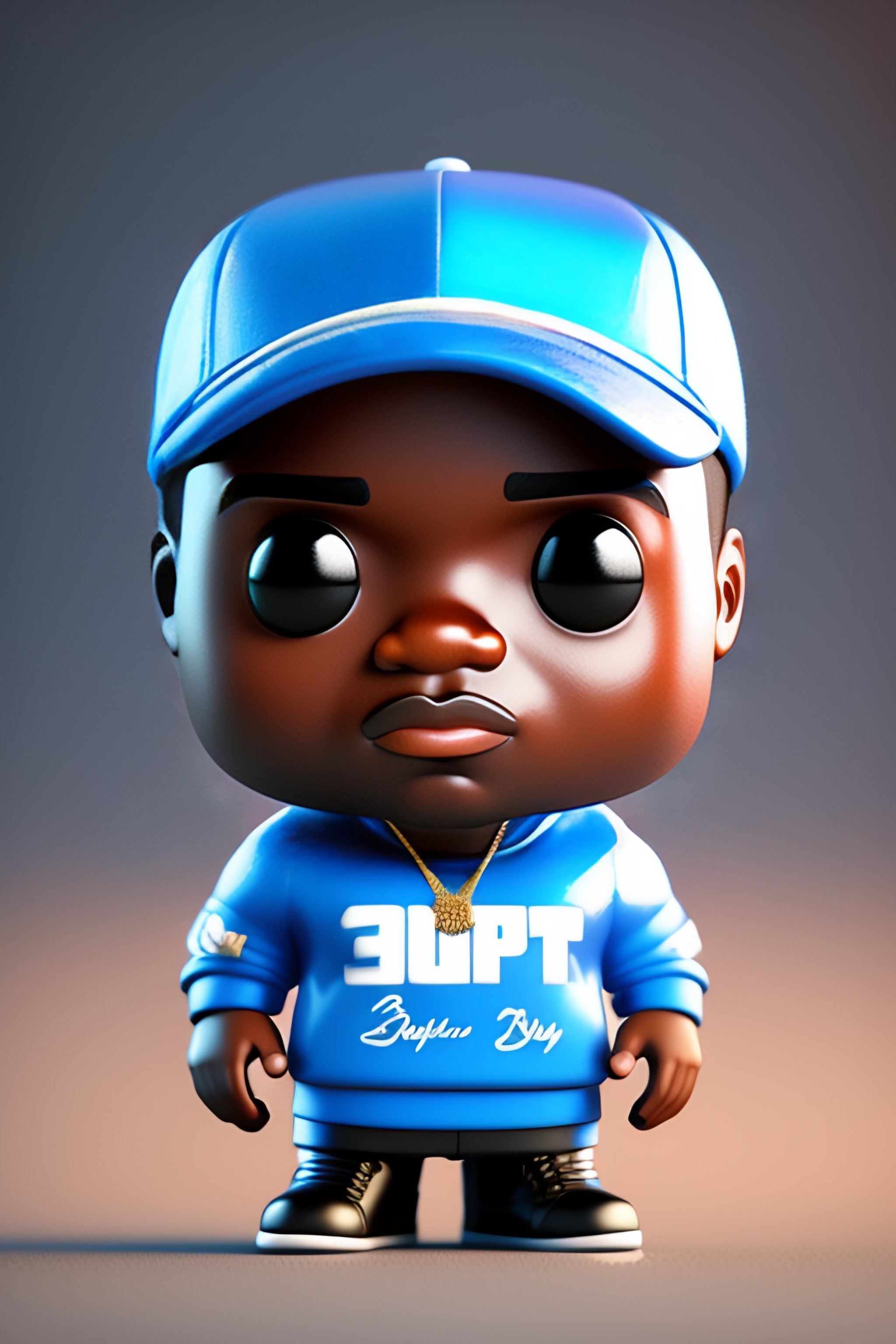 Lexica - 3d render of funko pop rappers light guy blue eyes a little ...
