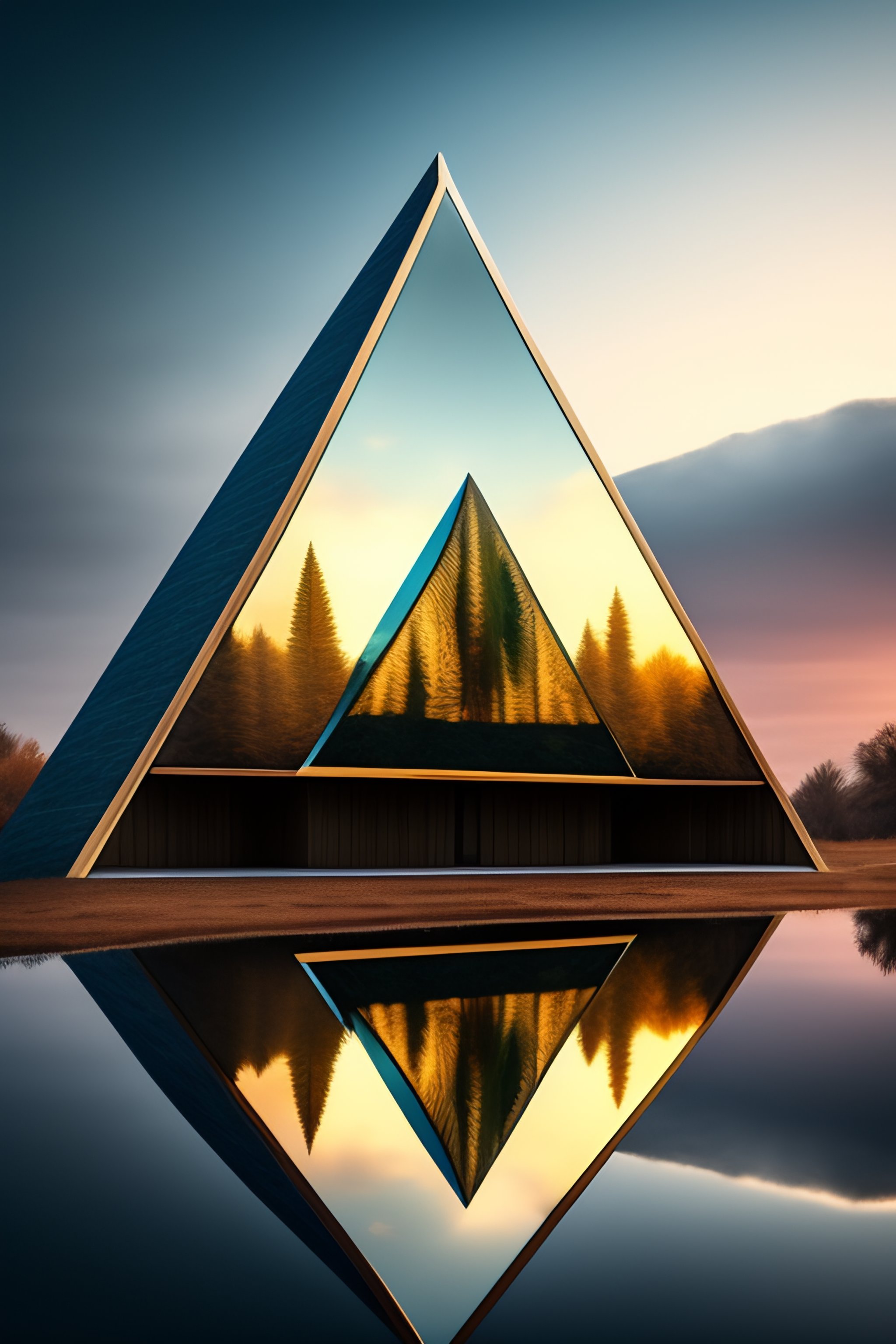 Lexica - Mirror triangular pyramid polyhedron mirror material sith tree ...