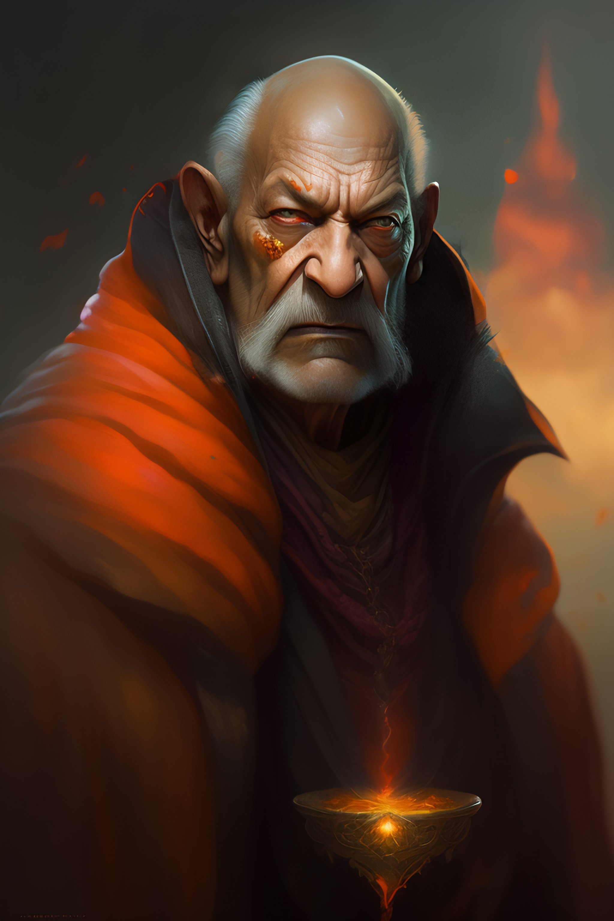 Lexica - Evil warlock, Portrait of Old mage, evil!!!!, wrinkled, Andy ...