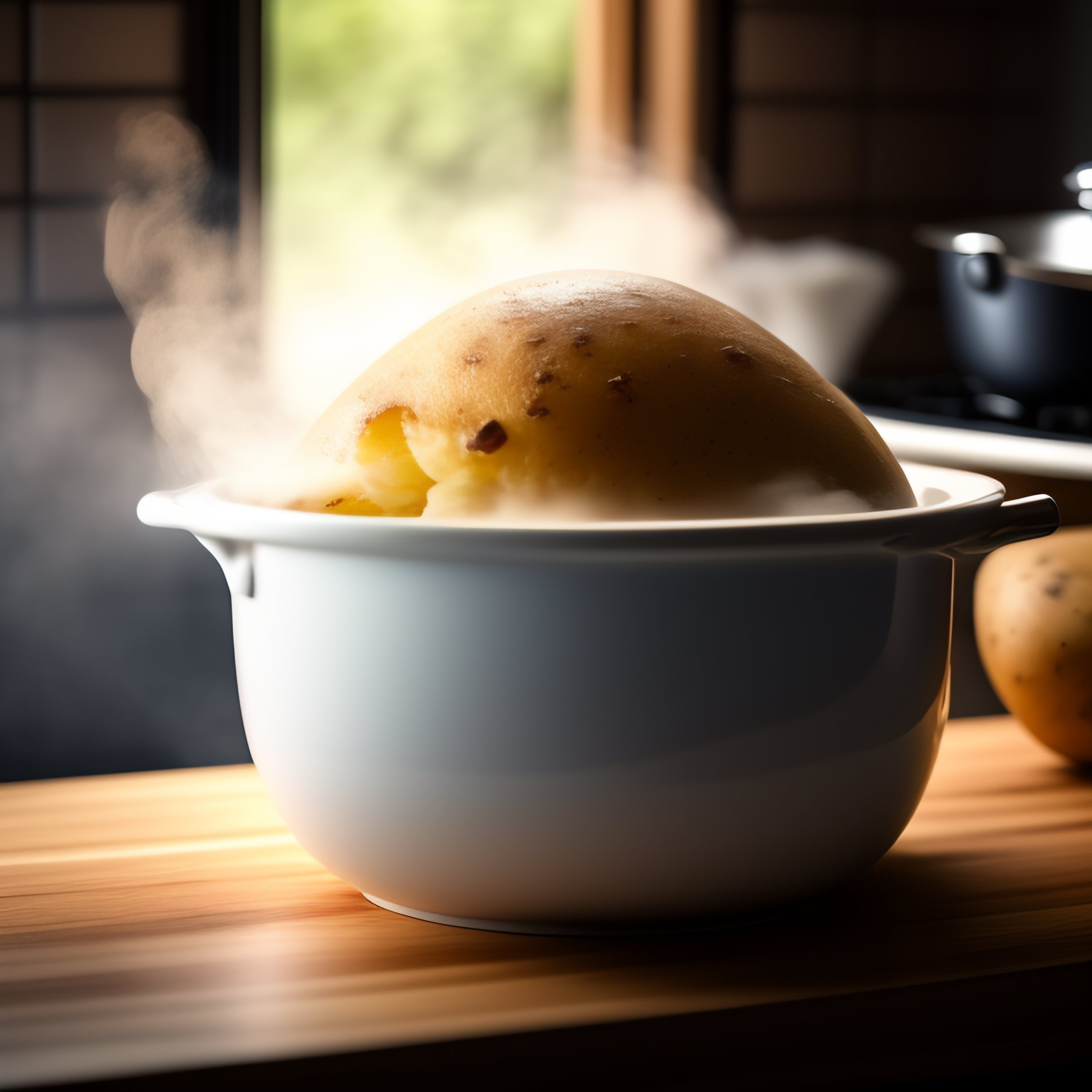 Lexica - Imagine a bustling kitchen with a small, round potato busily ...