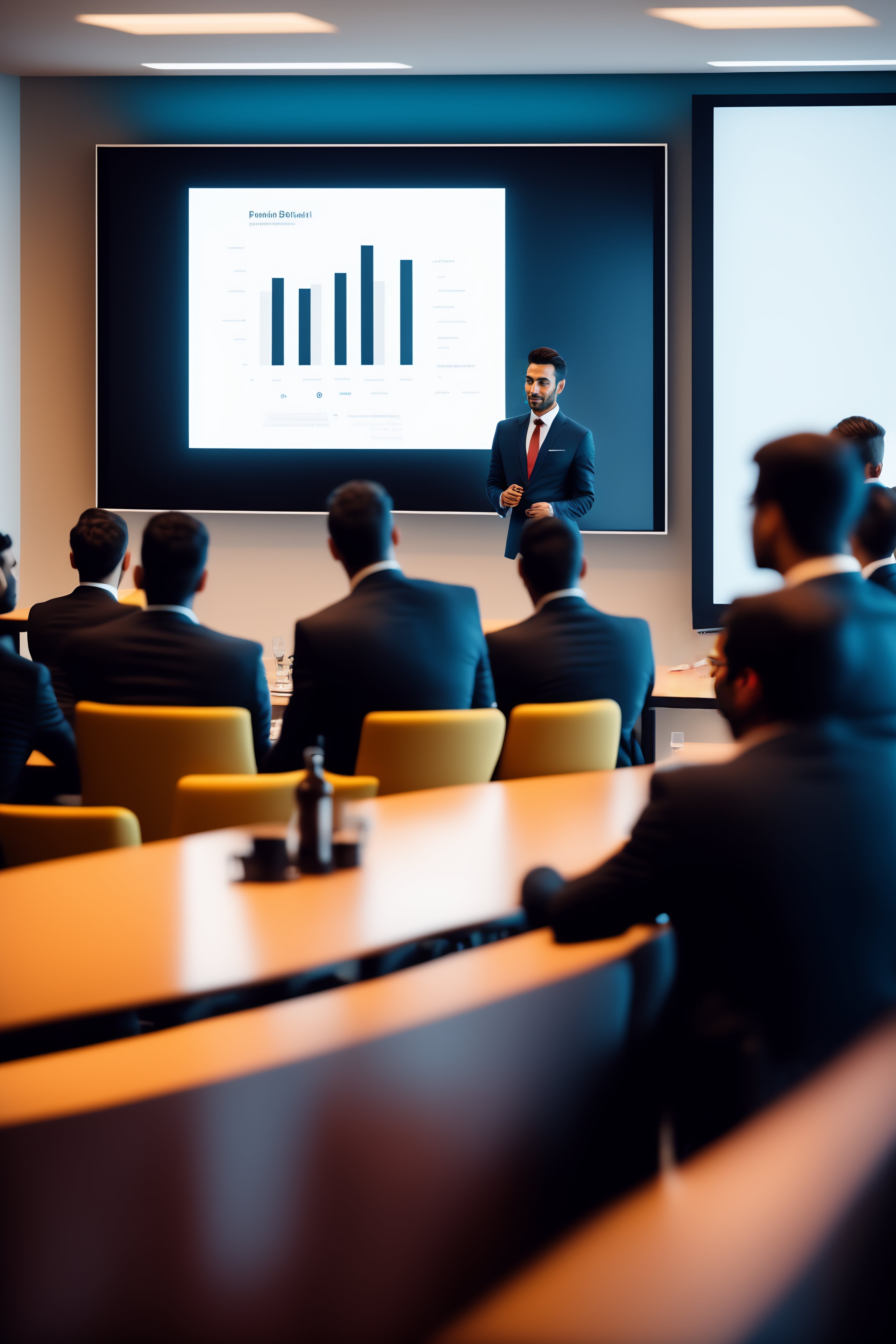 Lexica - Startup ceo presenting a pitchdeck in a corporate boardroom in ...