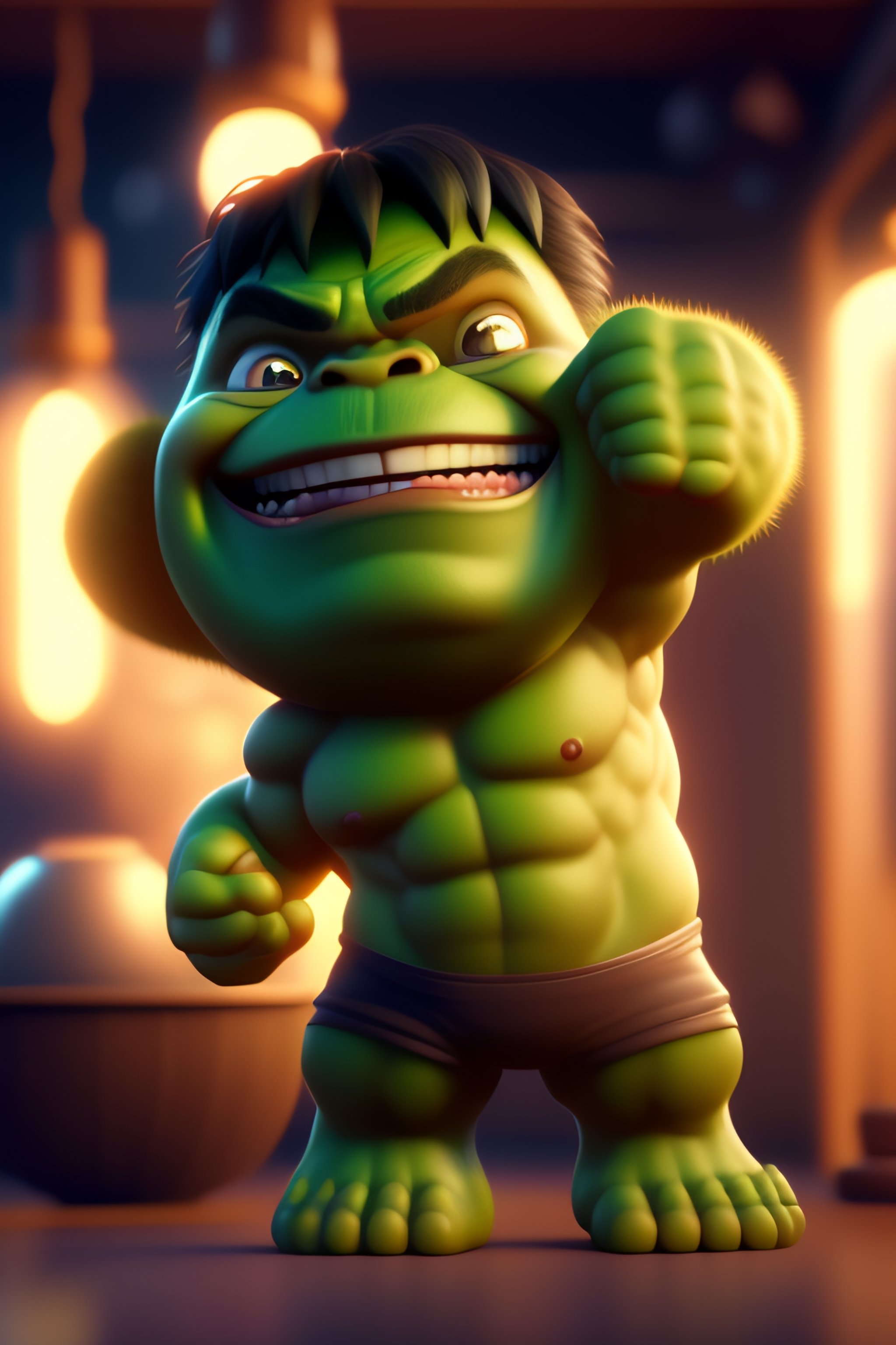 Lexica - Cute and adorable Hulk waving and smiling greeting me, unreal ...