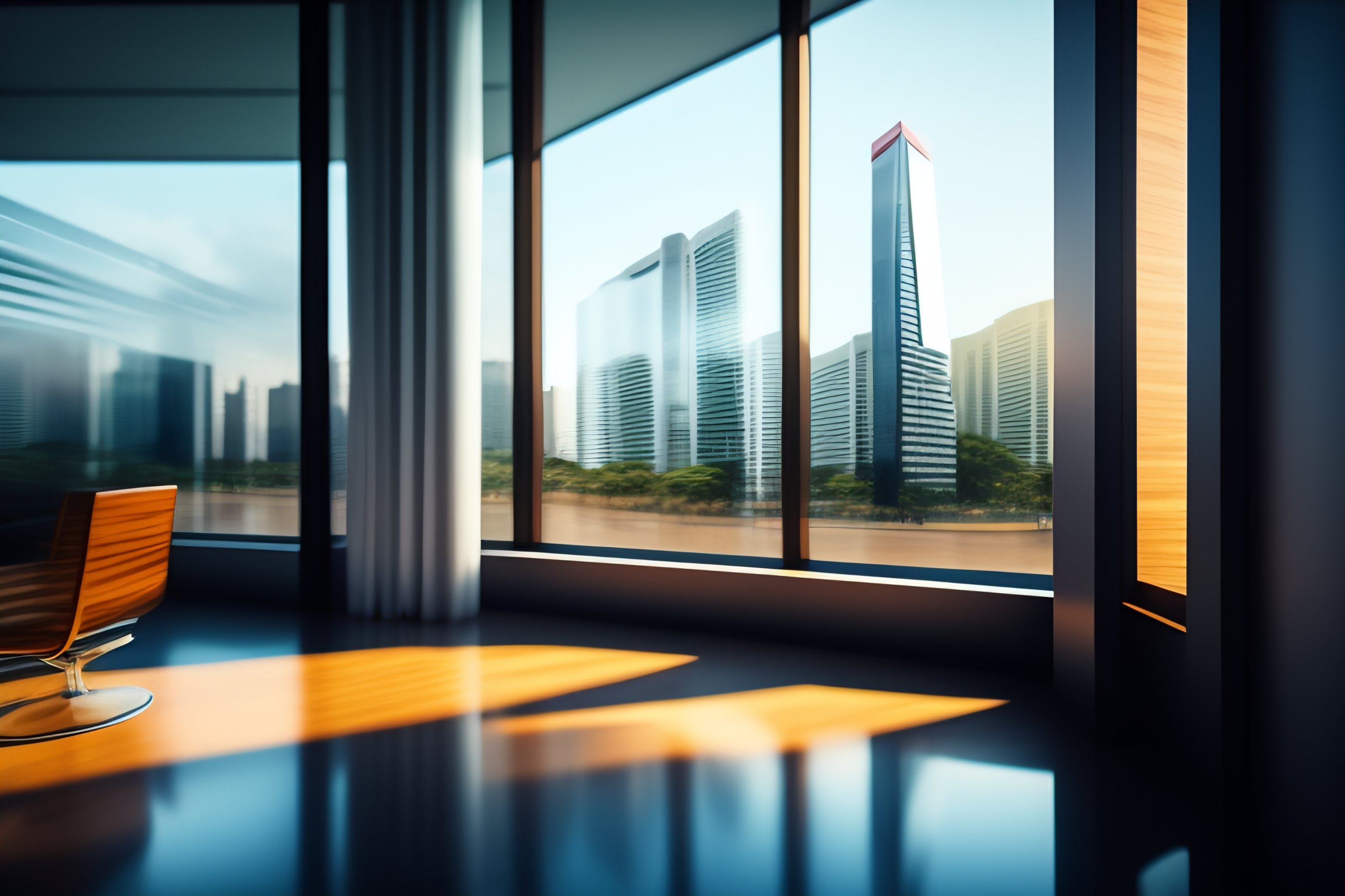 Lexica - Lawyer office, big desk with comfortable chair in front of the ...