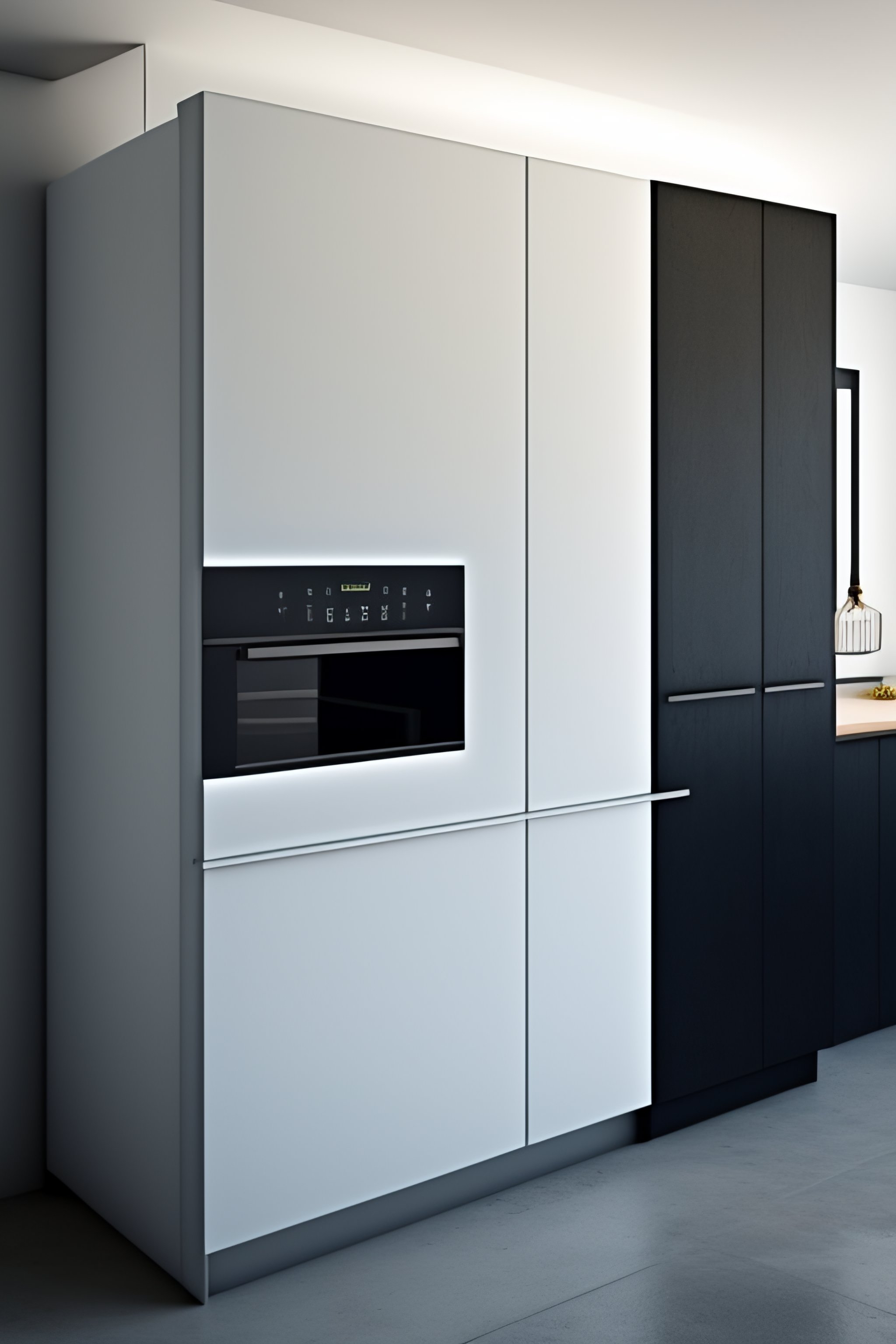 Lexica - Row of white kitchen fridges giant concrete modern brutalism ...