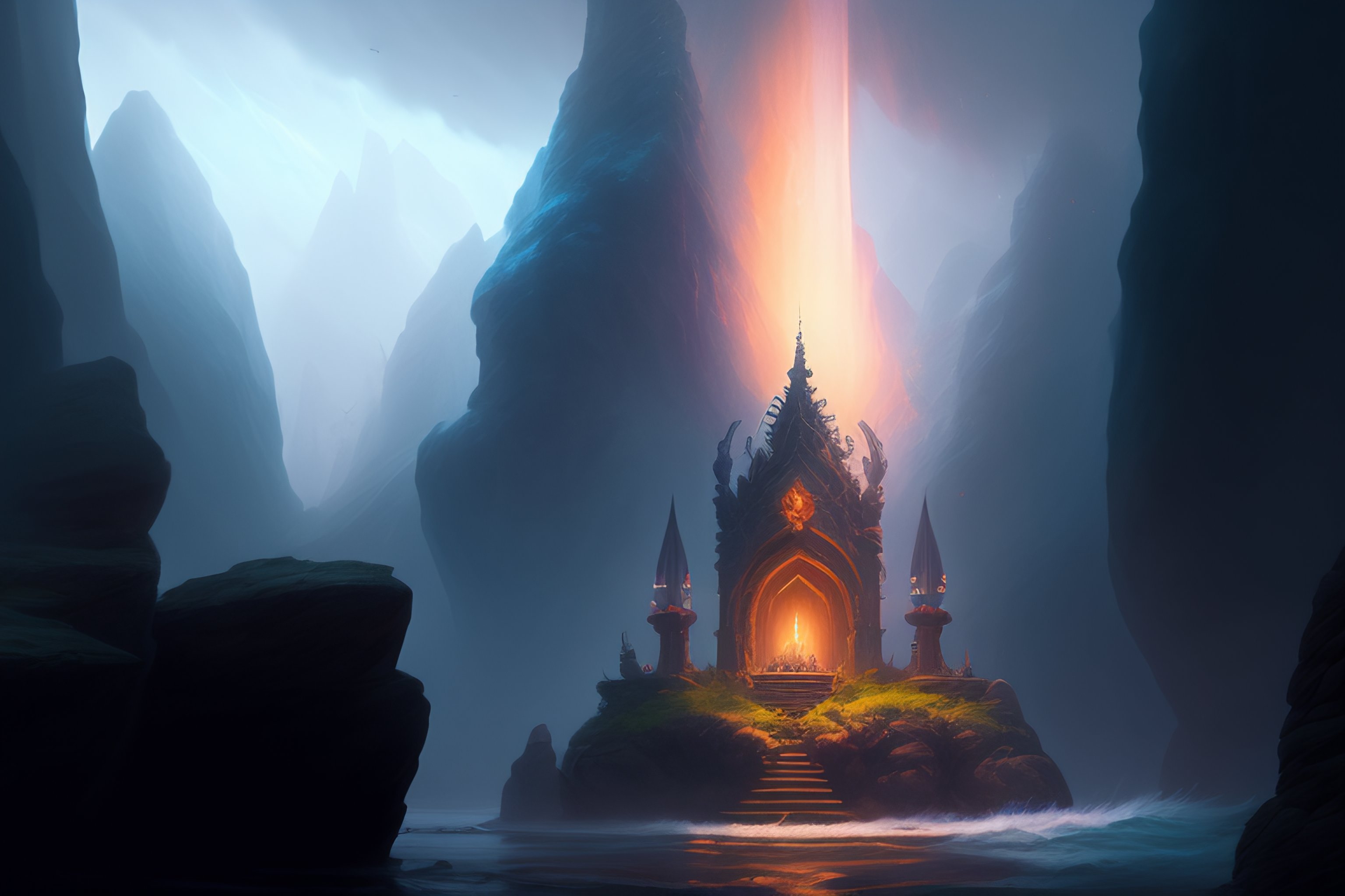 Lexica - Establishing shot of a spectacular demonic summoning ceremony ...