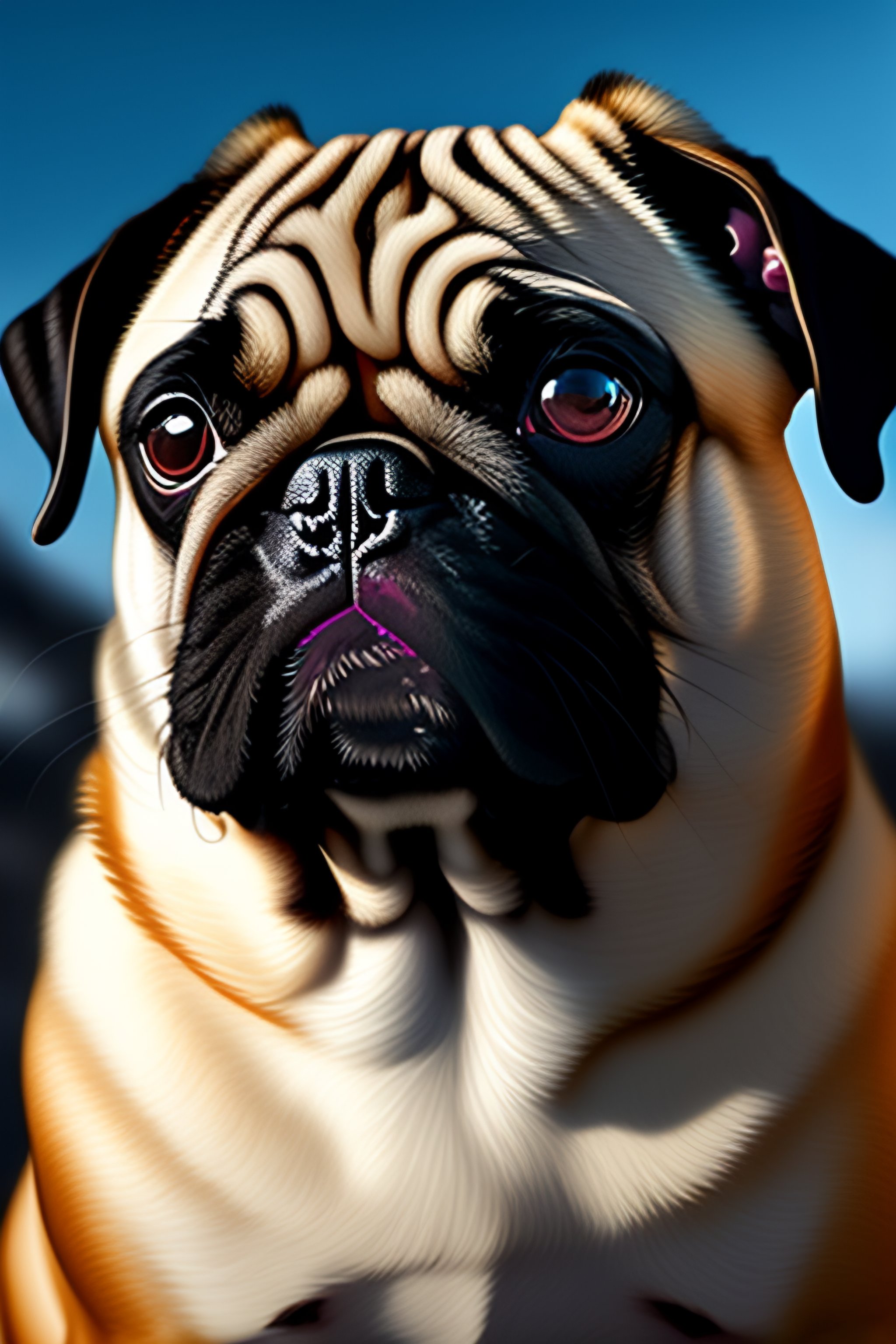 Lexica - Hyper-realistic closeup of pug