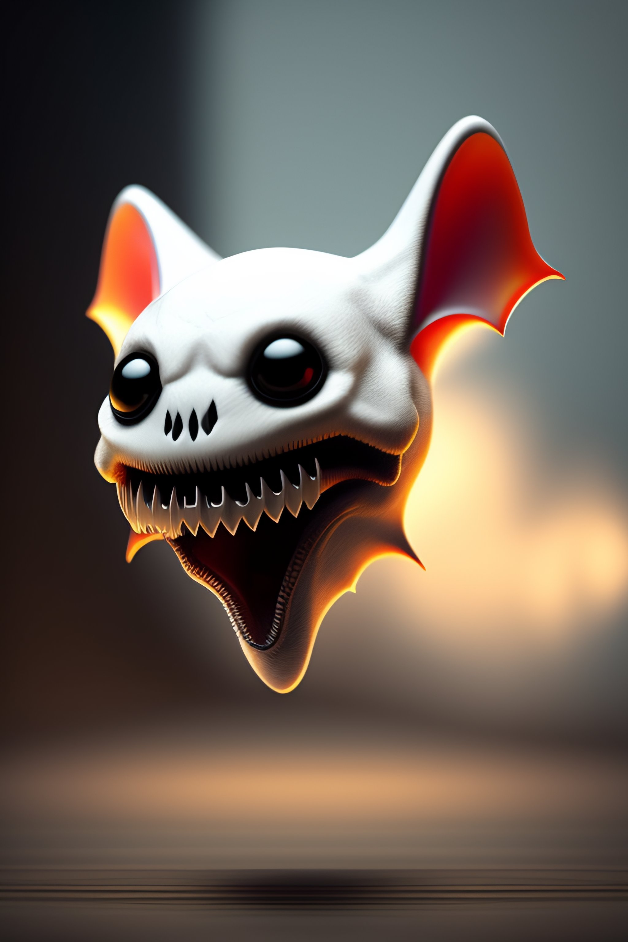 Lexica - Annoying white bat with a big head, weird body parts and looks ...