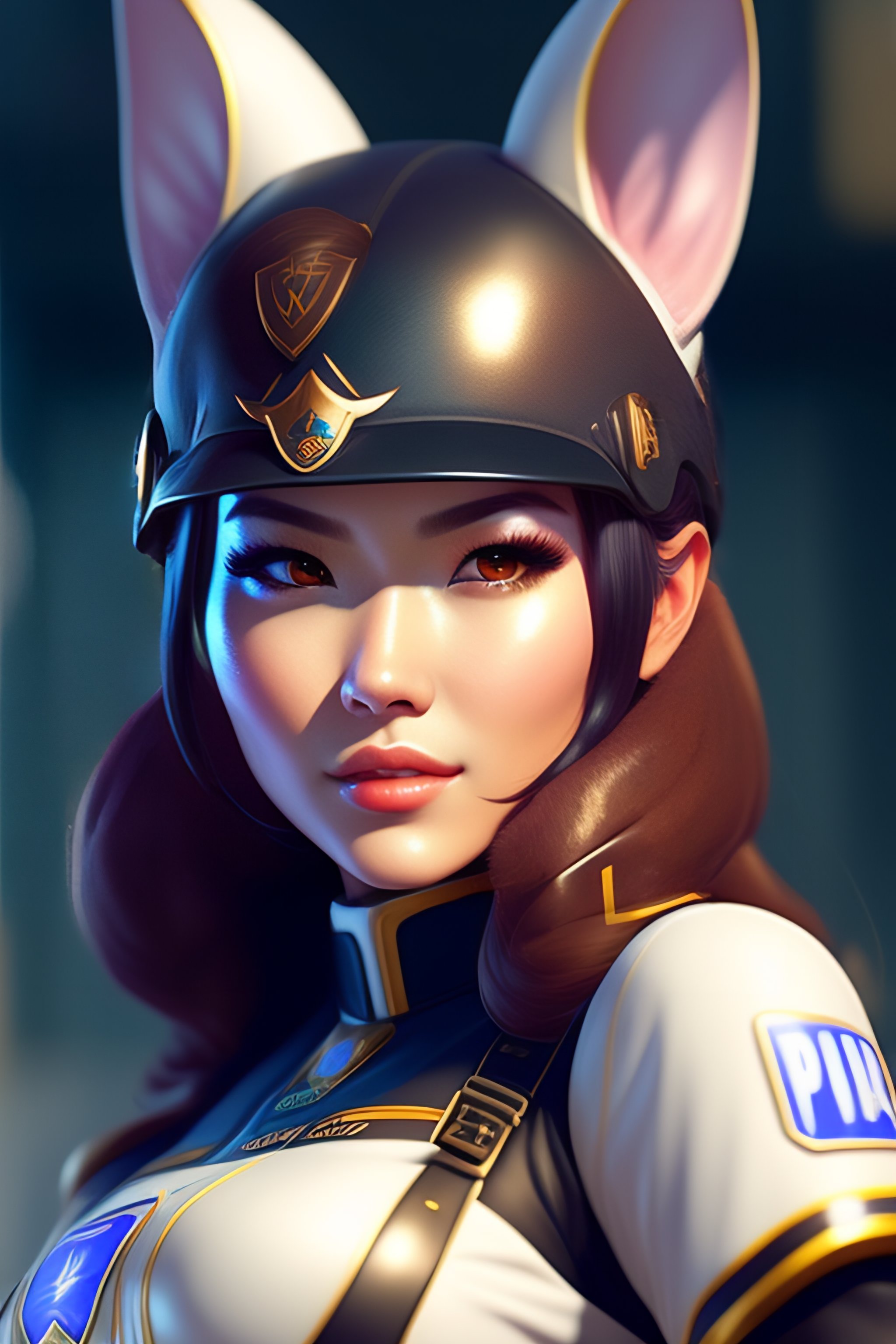Lexica - Perfect Stunning Portrait of Bunny Ears D.VA from Overwatch ...