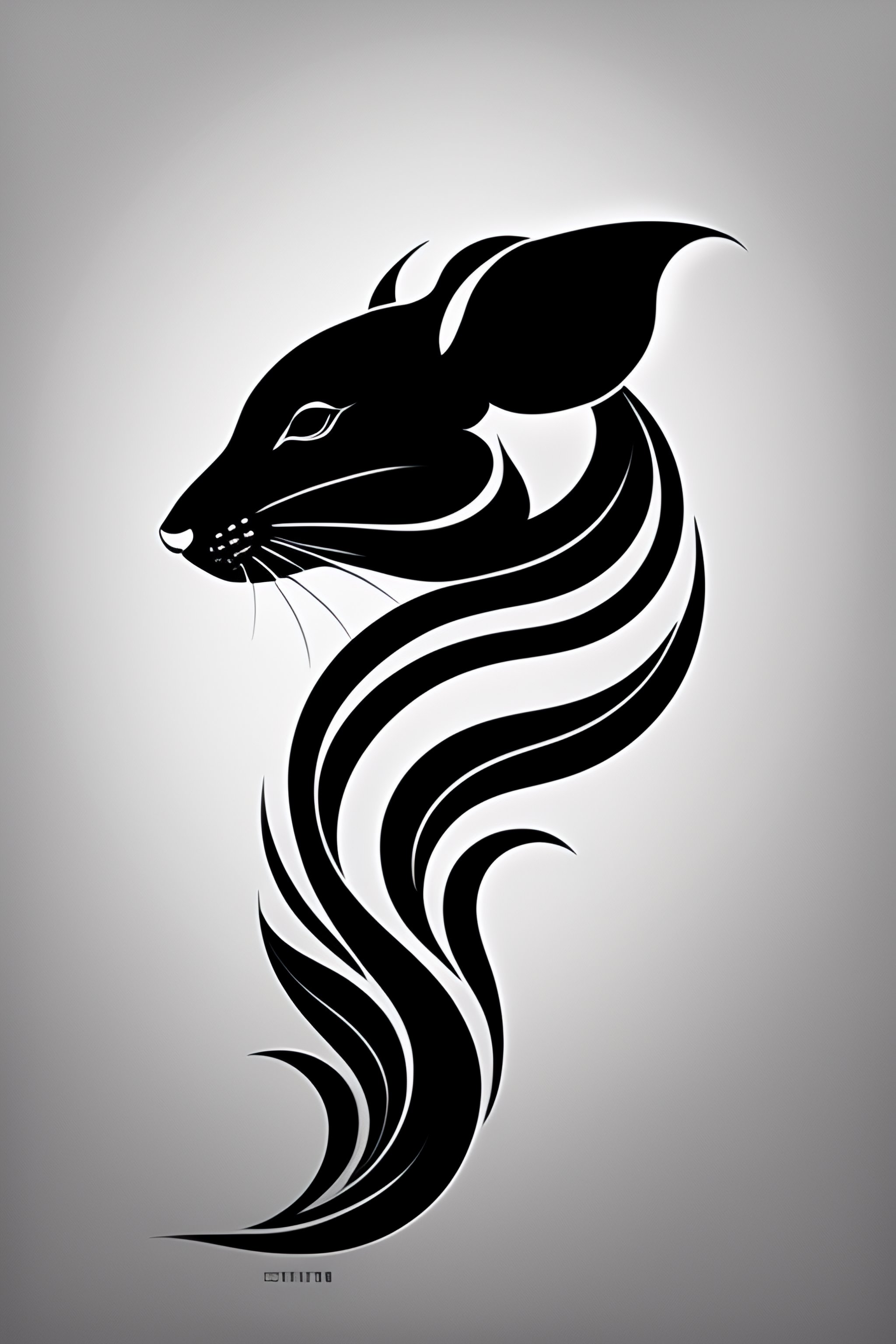 Lexica - Design a sketch of a tattoo featuring the silhouette of a rat ...
