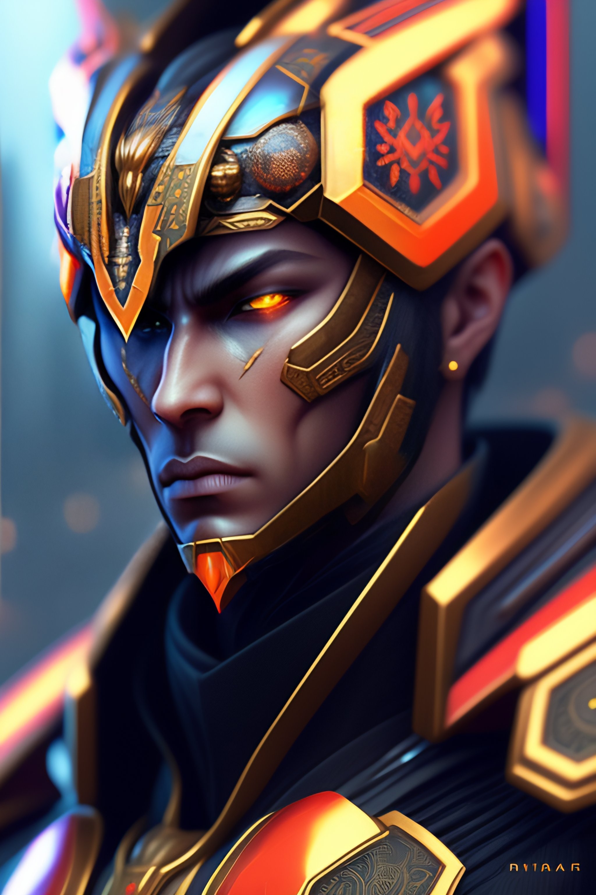 Lexica - Symmetry!! portrait of cyberpunk alien male emperor mecha in ...