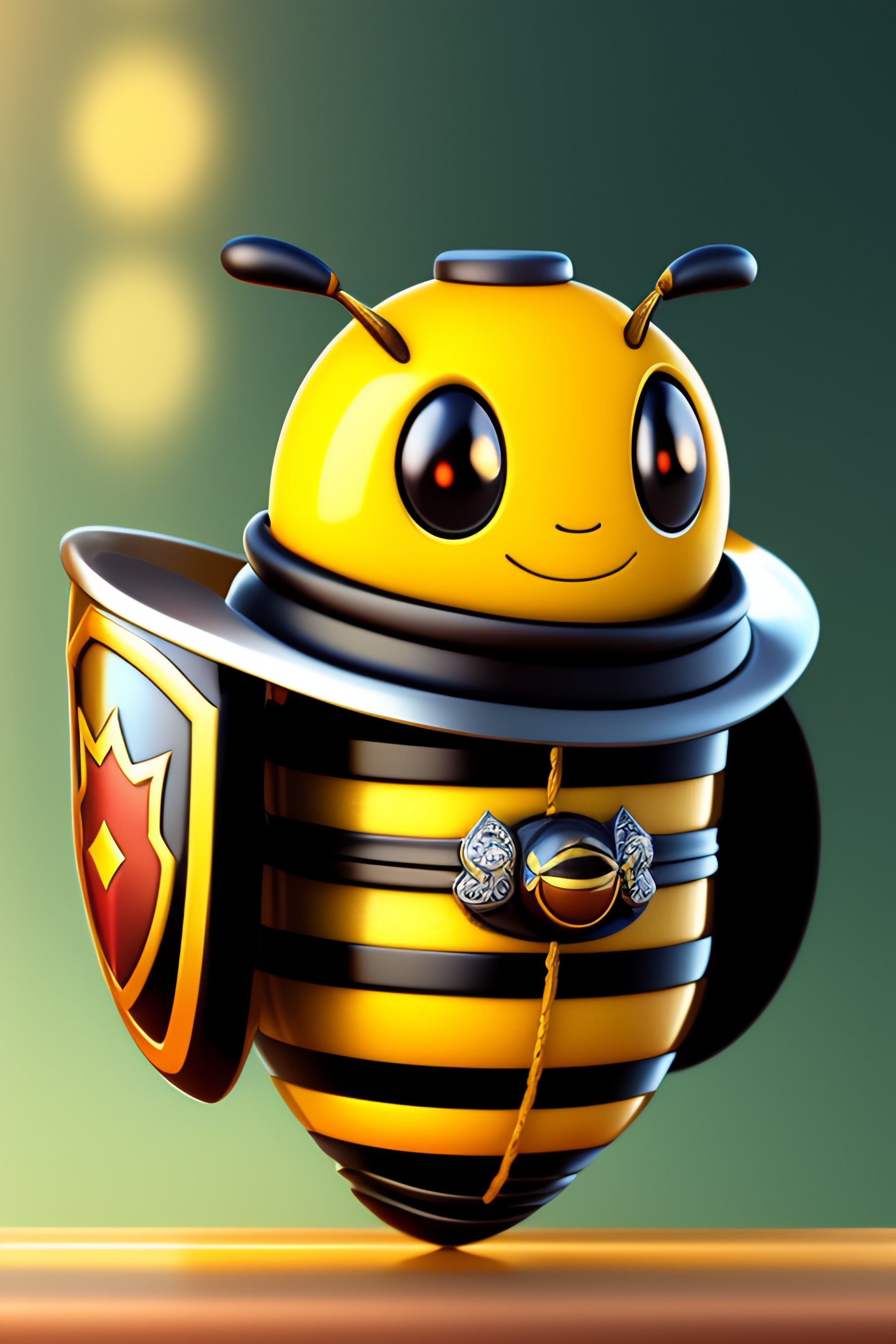 Lexica - Cartoon bee knight looks like Beedrill with a cup of coffee