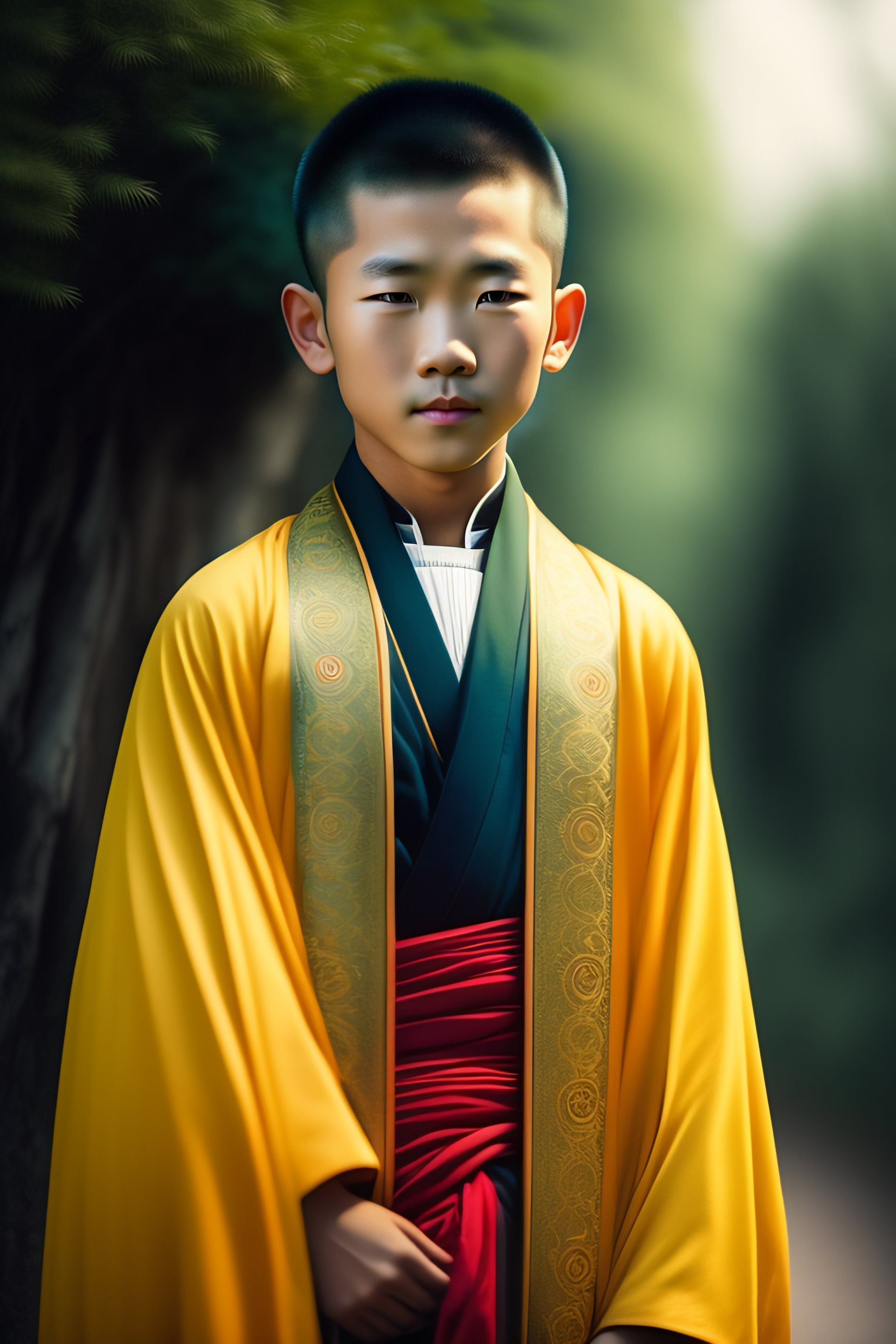 Lexica - Young asian monk with green kimono