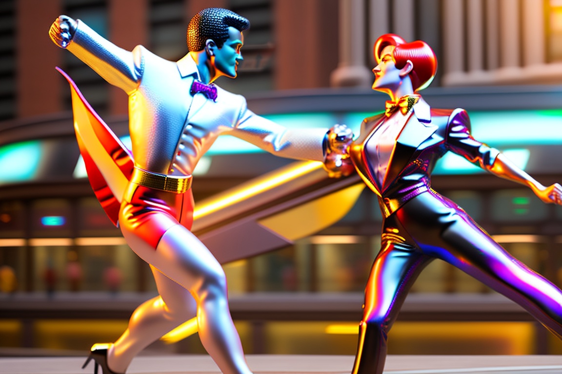 Lexica - Illustrate 1 slim disco man and 1 slim disco woman both ...
