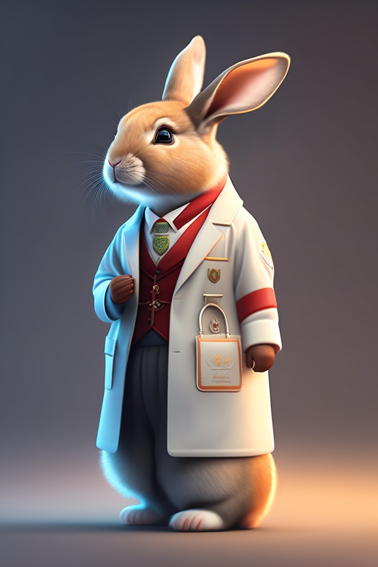 Lexica - Anthropomorphic rabbit, a rabbit in a doctor dress, doctor ...