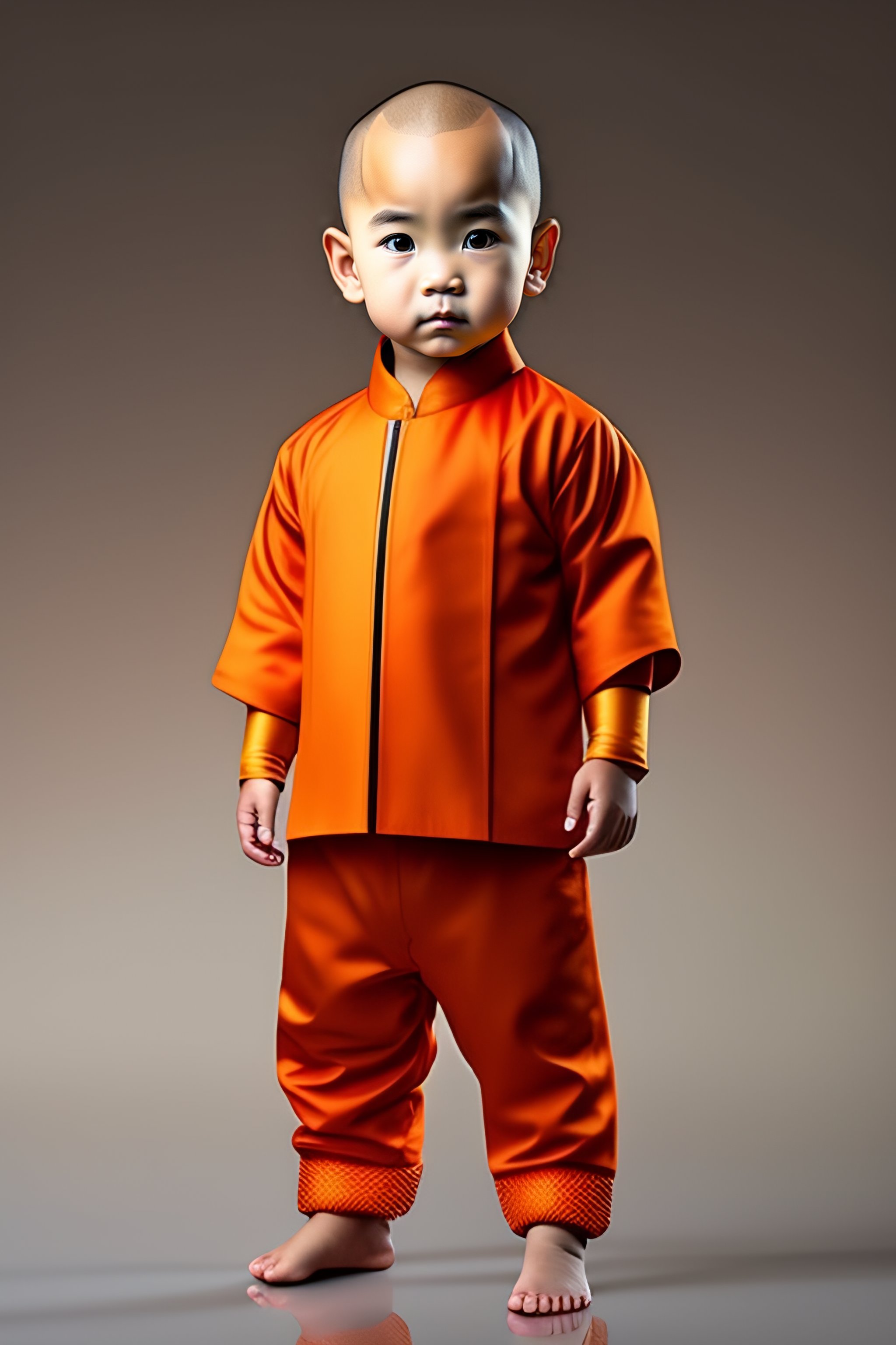 Lexica - Baby avatar aang from avatar the last Airbender, orange monk suit