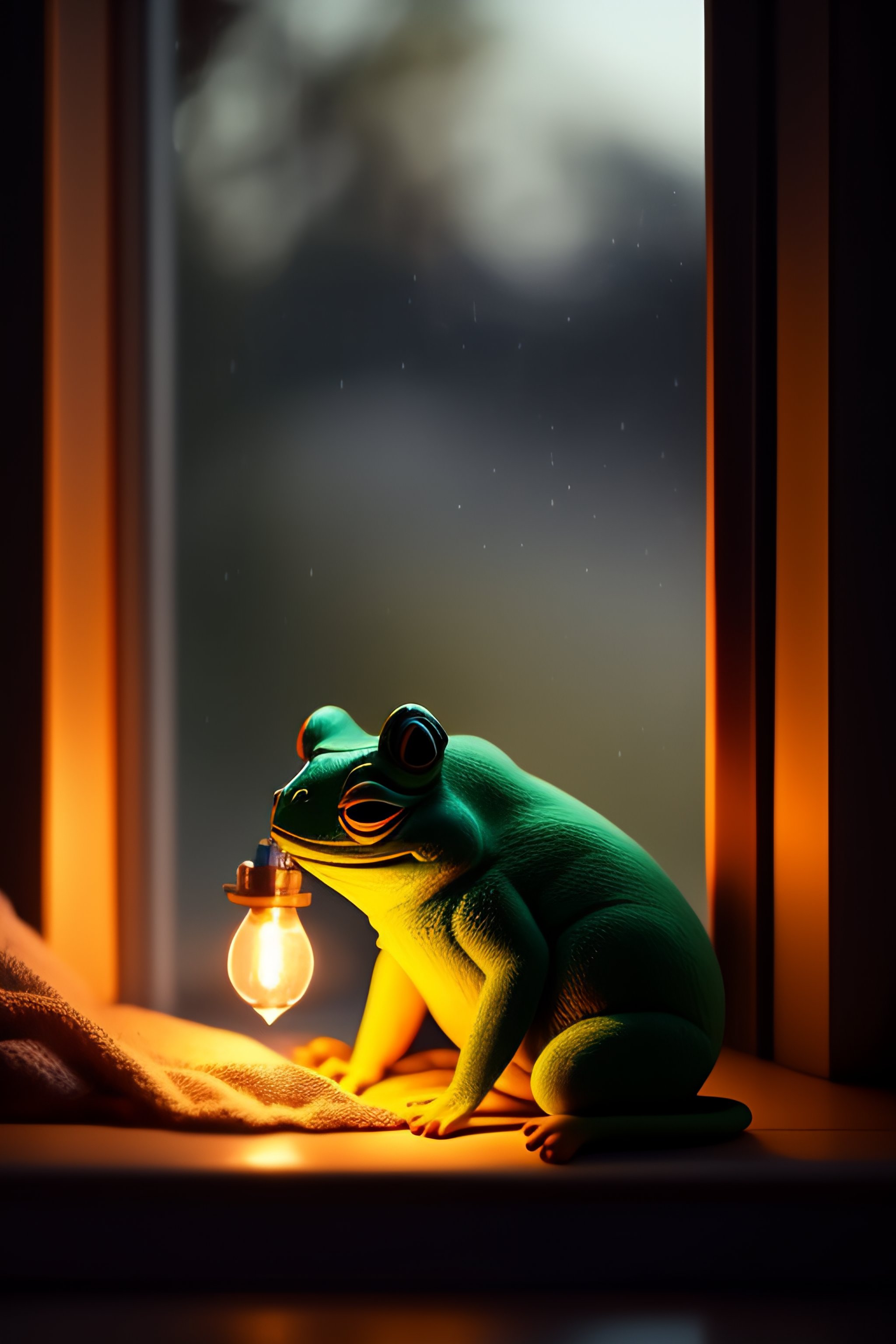 Lexica - An exhausted pepe the frog in his studio sewing at his sewing ...