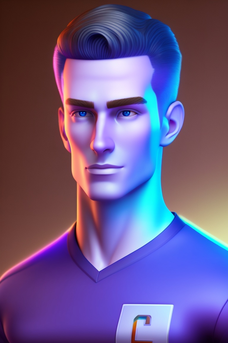 Lexica - Avatar, violet-blue light, man, featureless face, figure ...