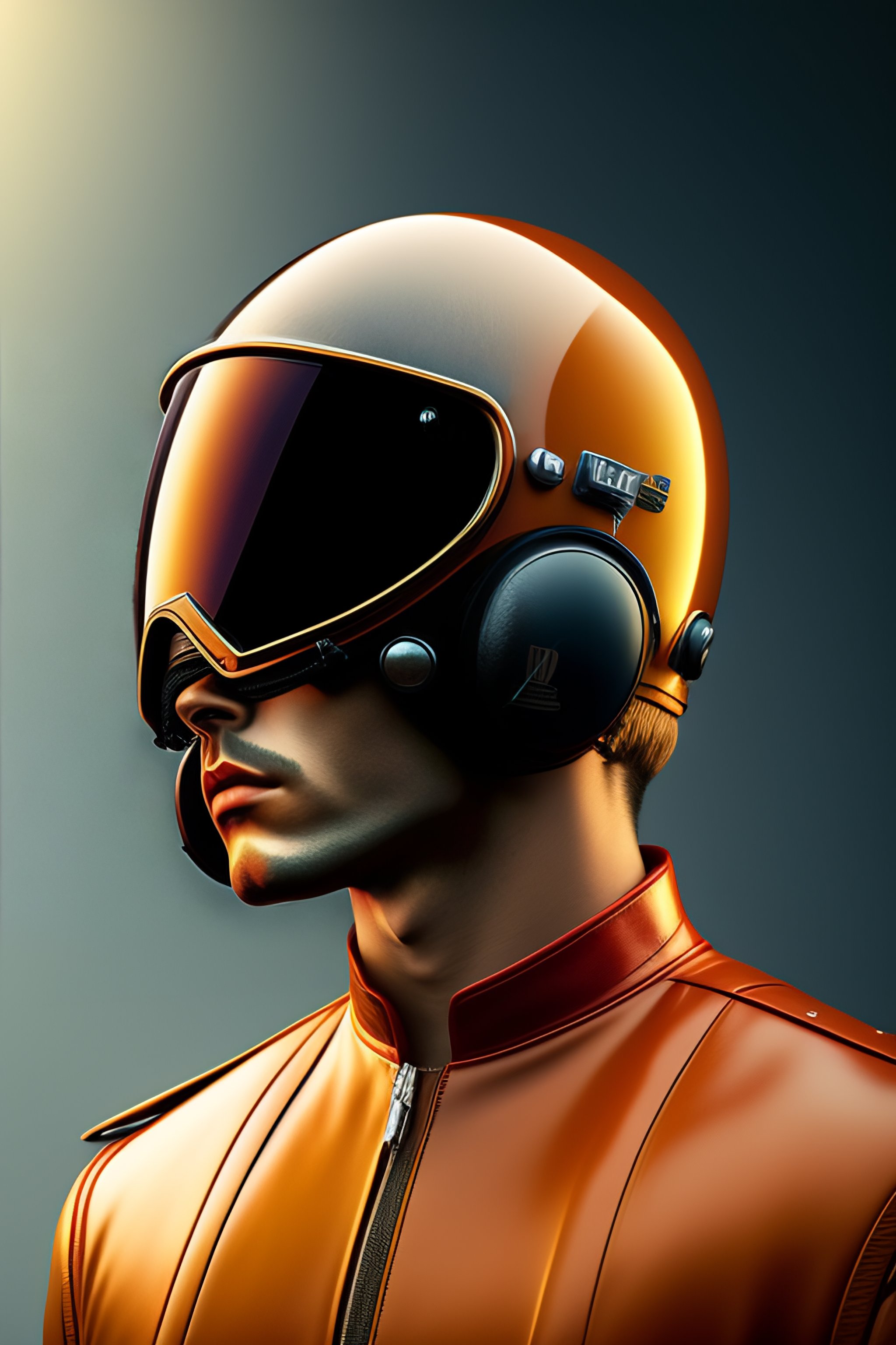Lexica - Front view of a jet fighter pilot helmet,looking at the camera ...