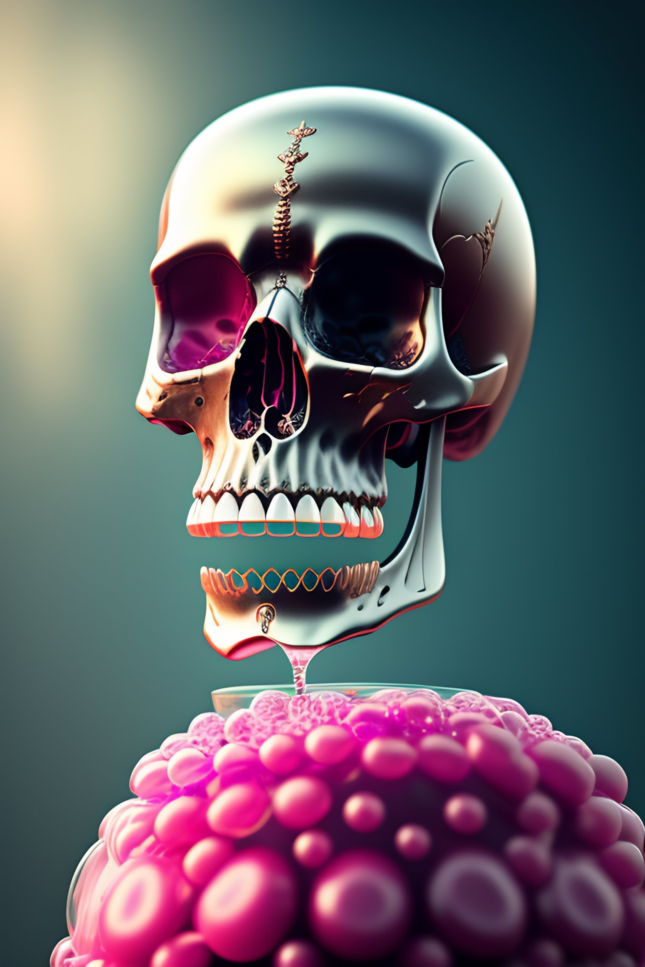 Lexica - Skeleton eating bubble gum