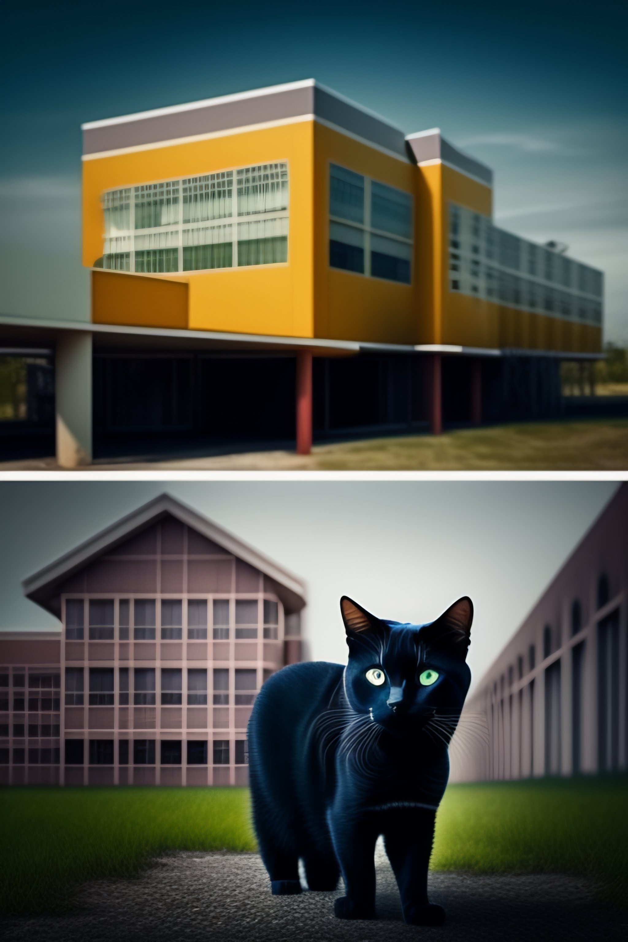 Lexica - Scary looking hospital. Cats dressed as doctor anamorphic. Cat ...