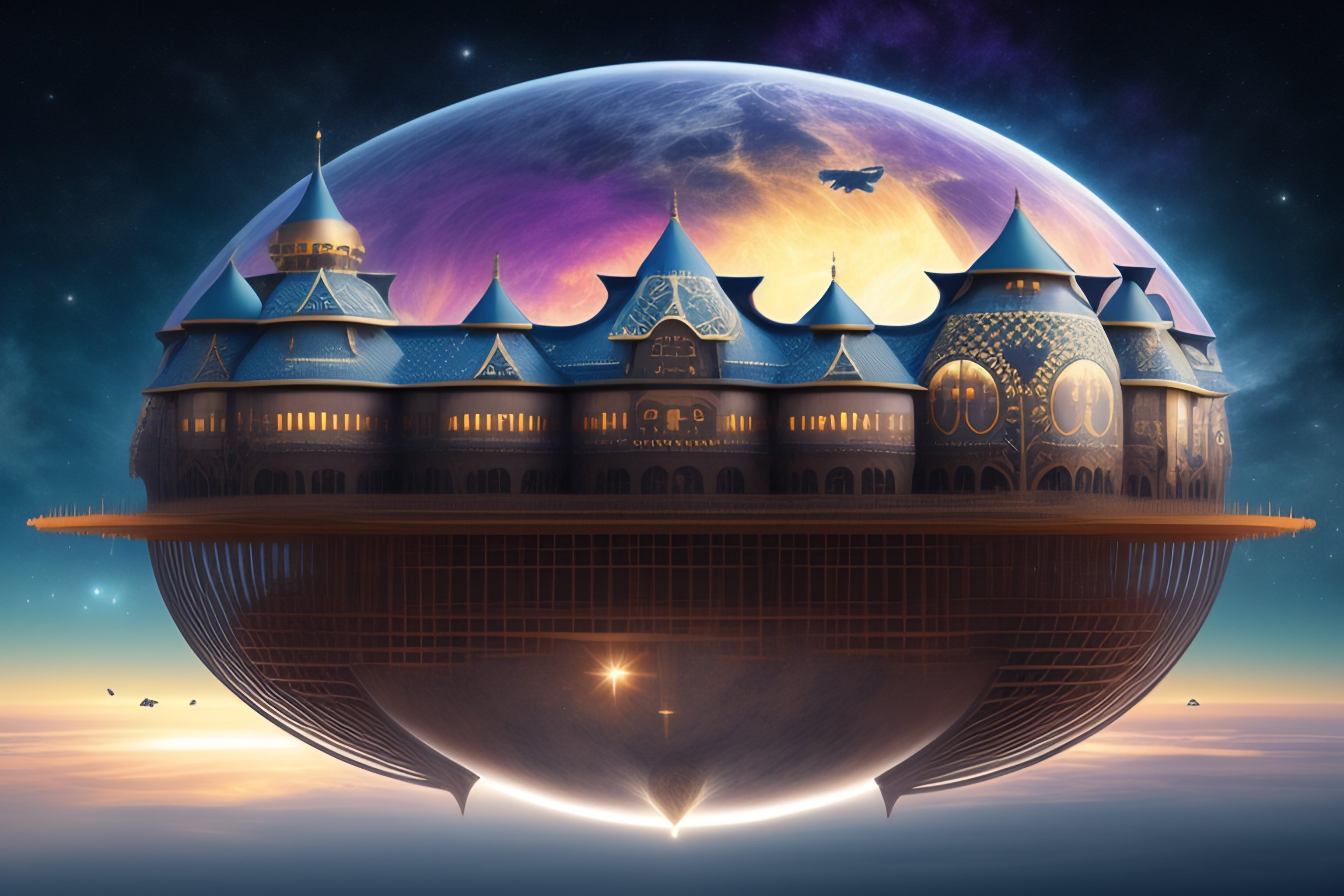 Lexica - Picture with 11 connected owls flying in the space over the ...