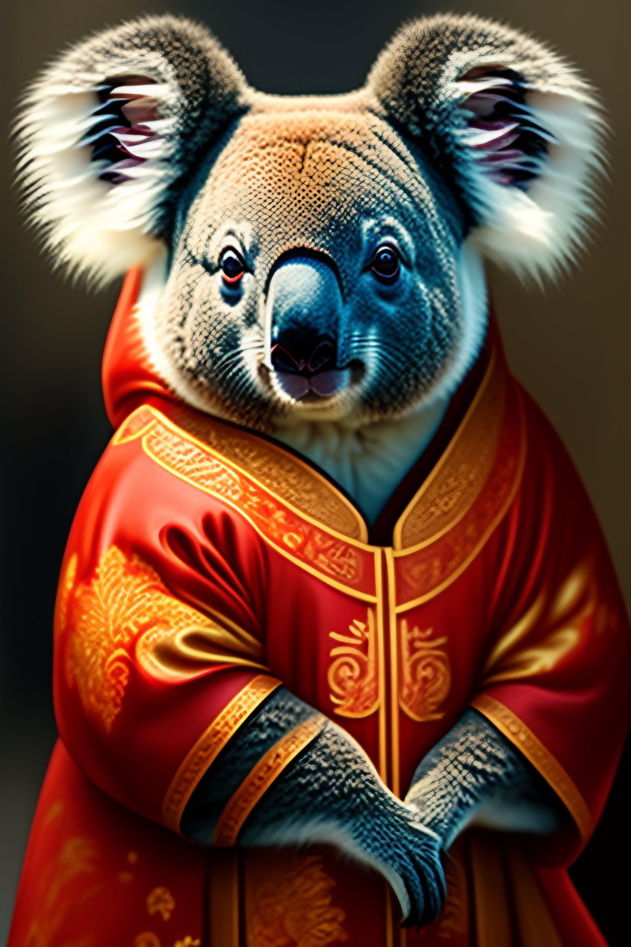 Lexica - A koala in a Chinese coat