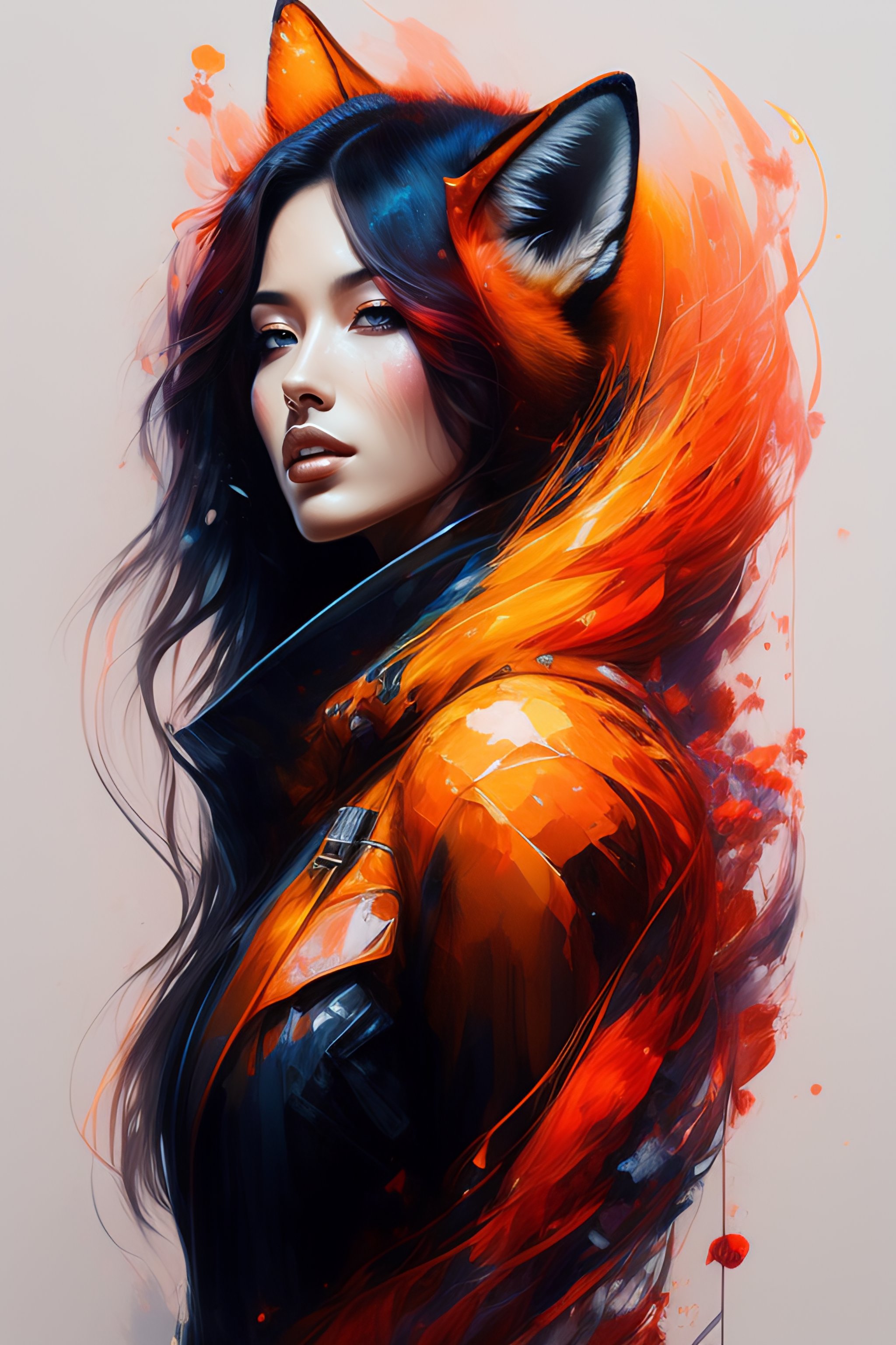 Lexica - Professional portrait of a firey fox, abstract beauty ...
