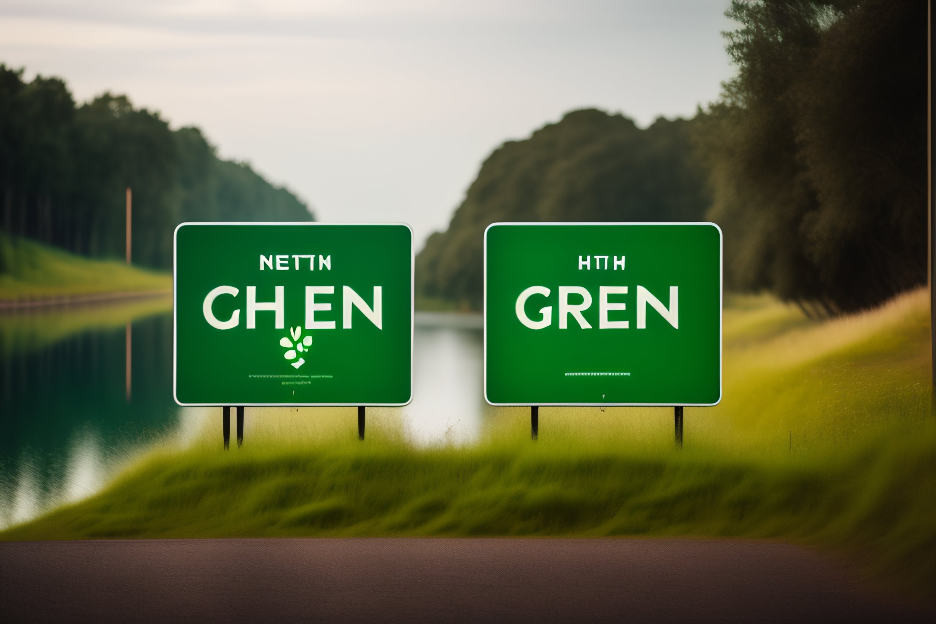Lexica - Two green city highway signs