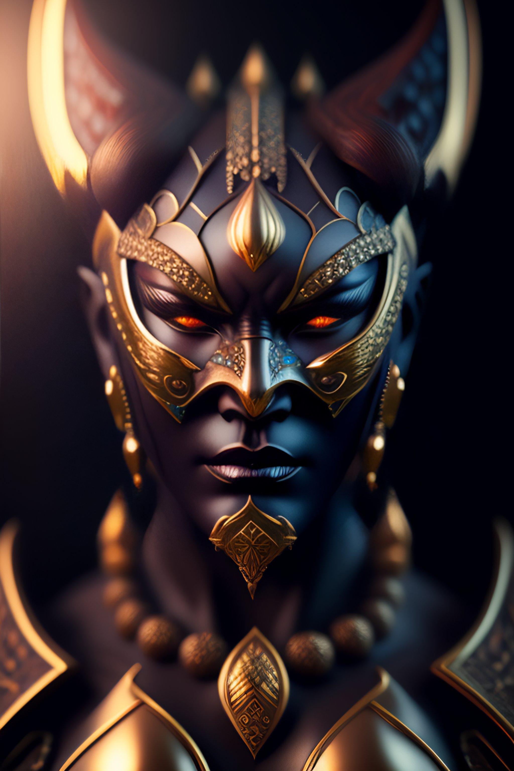 Lexica - Oni evil mask intricate, veil, porcelain, scenario fantasy ...