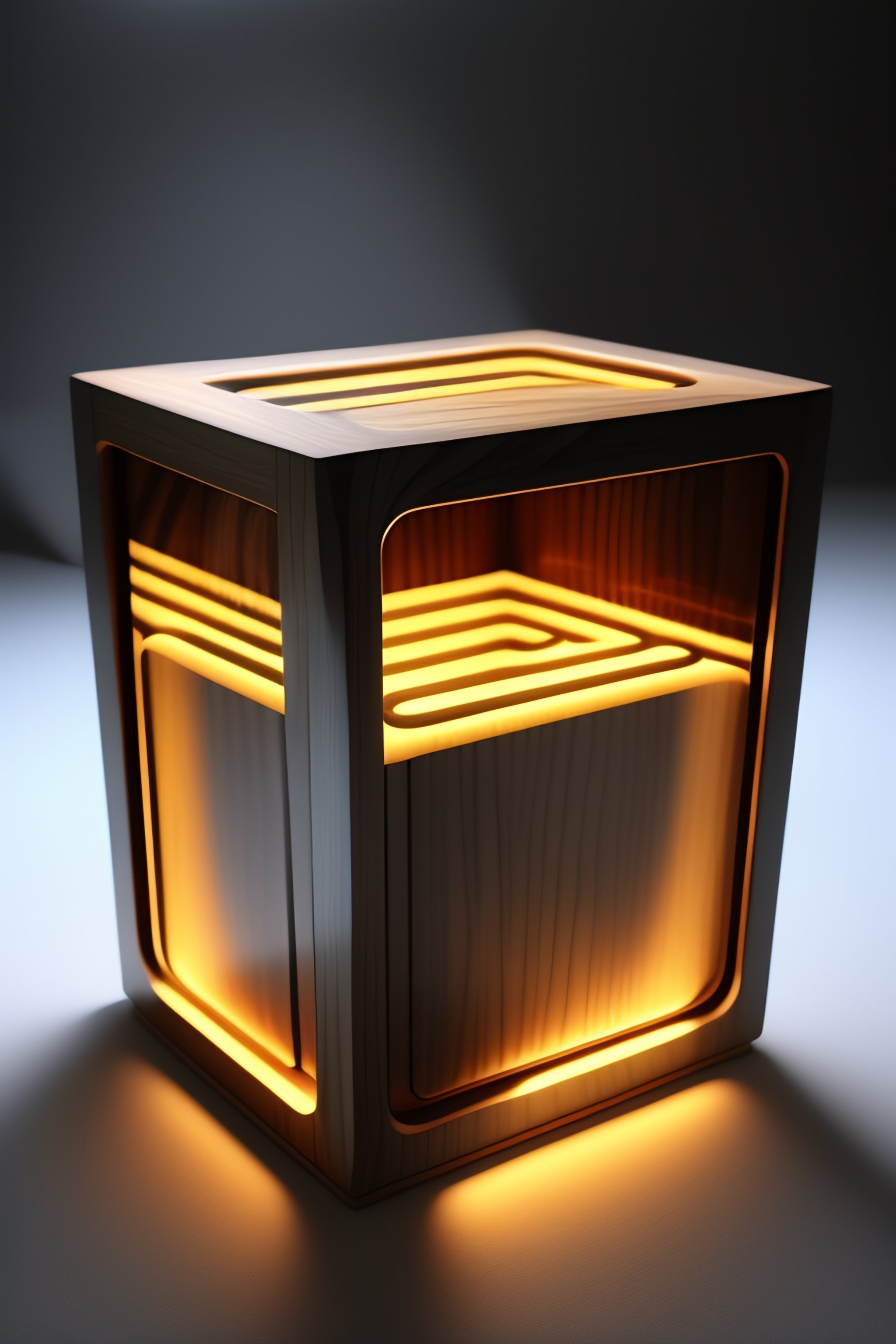 Lexica - Lasercut wood case box led MDF forniture