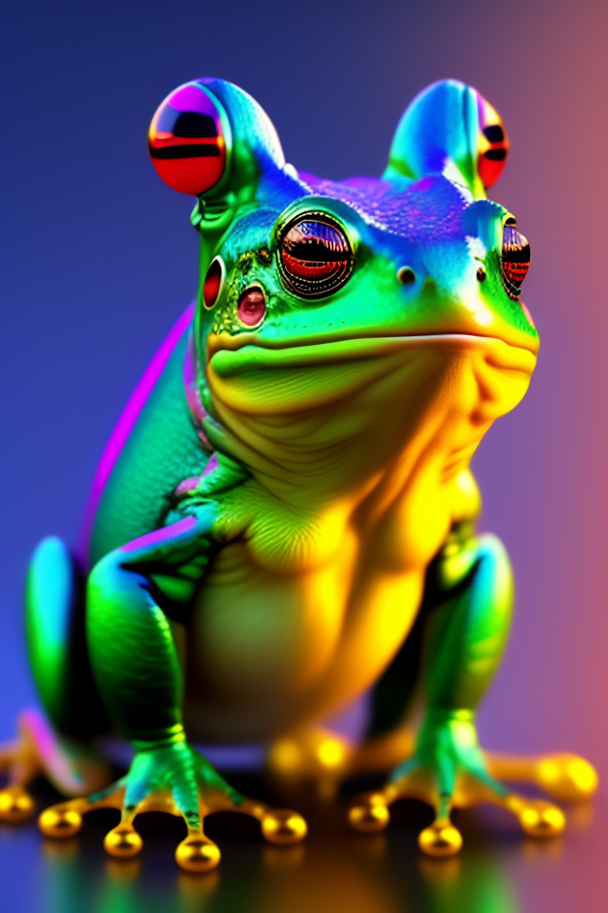 Lexica - High quality 3 d render hyperrealist multicolor alien frog ...