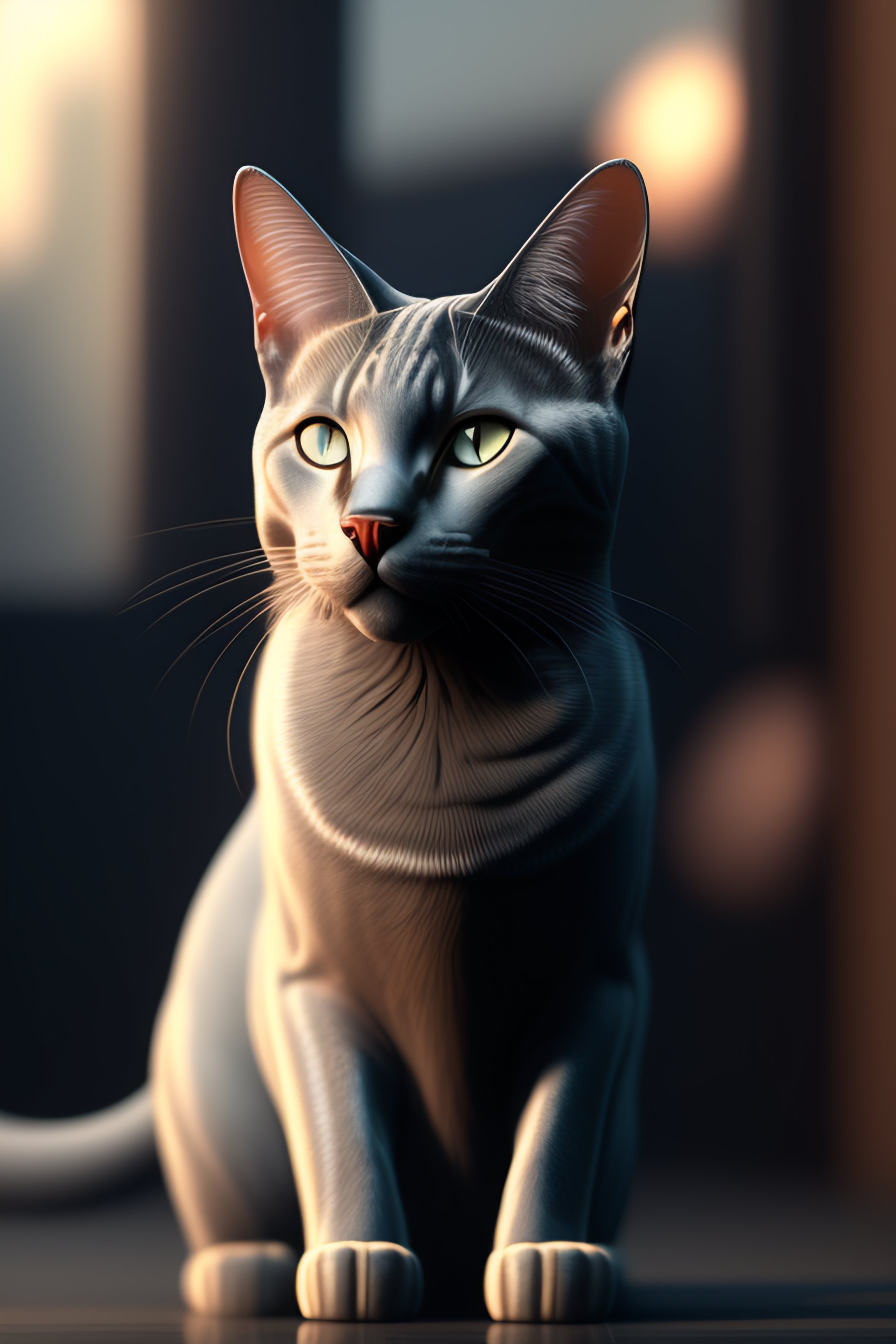 Lexica - A gray cat unreal engine, octane render, trending on ...