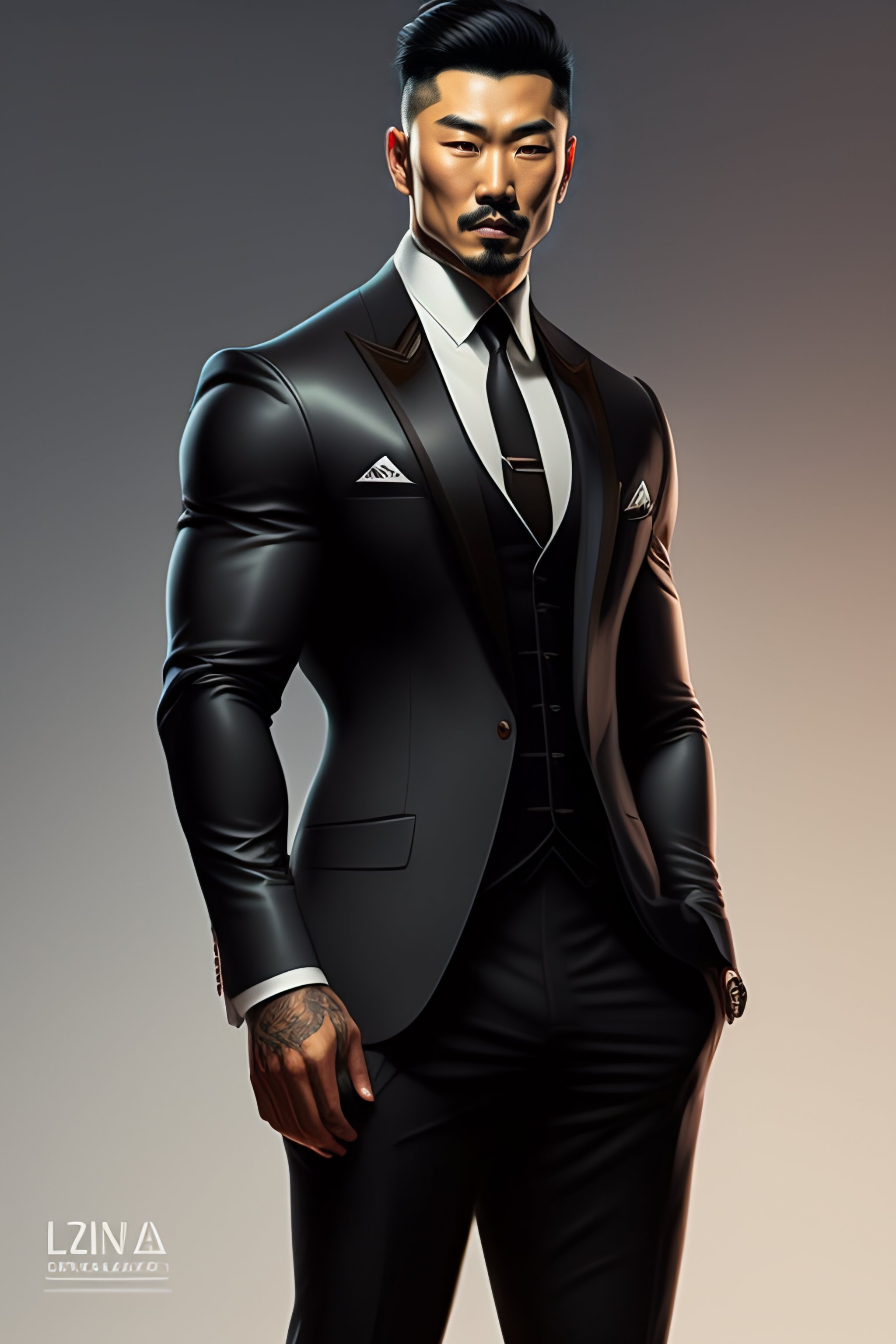 Lexica - A highly detailed illustration of fierce short black haired ...