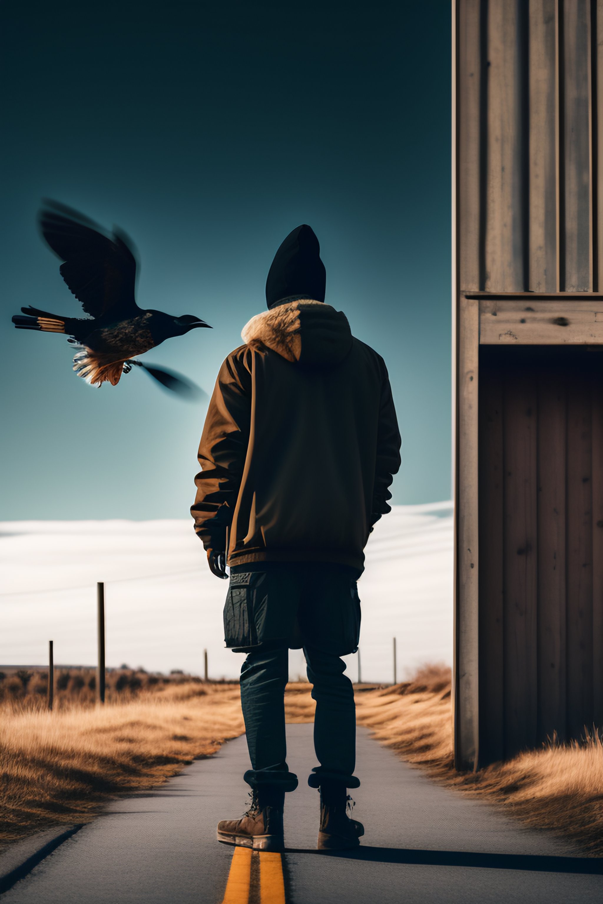 Lexica - Vertical film shot, junkie guy, wearing a hooded sweatshirt on ...