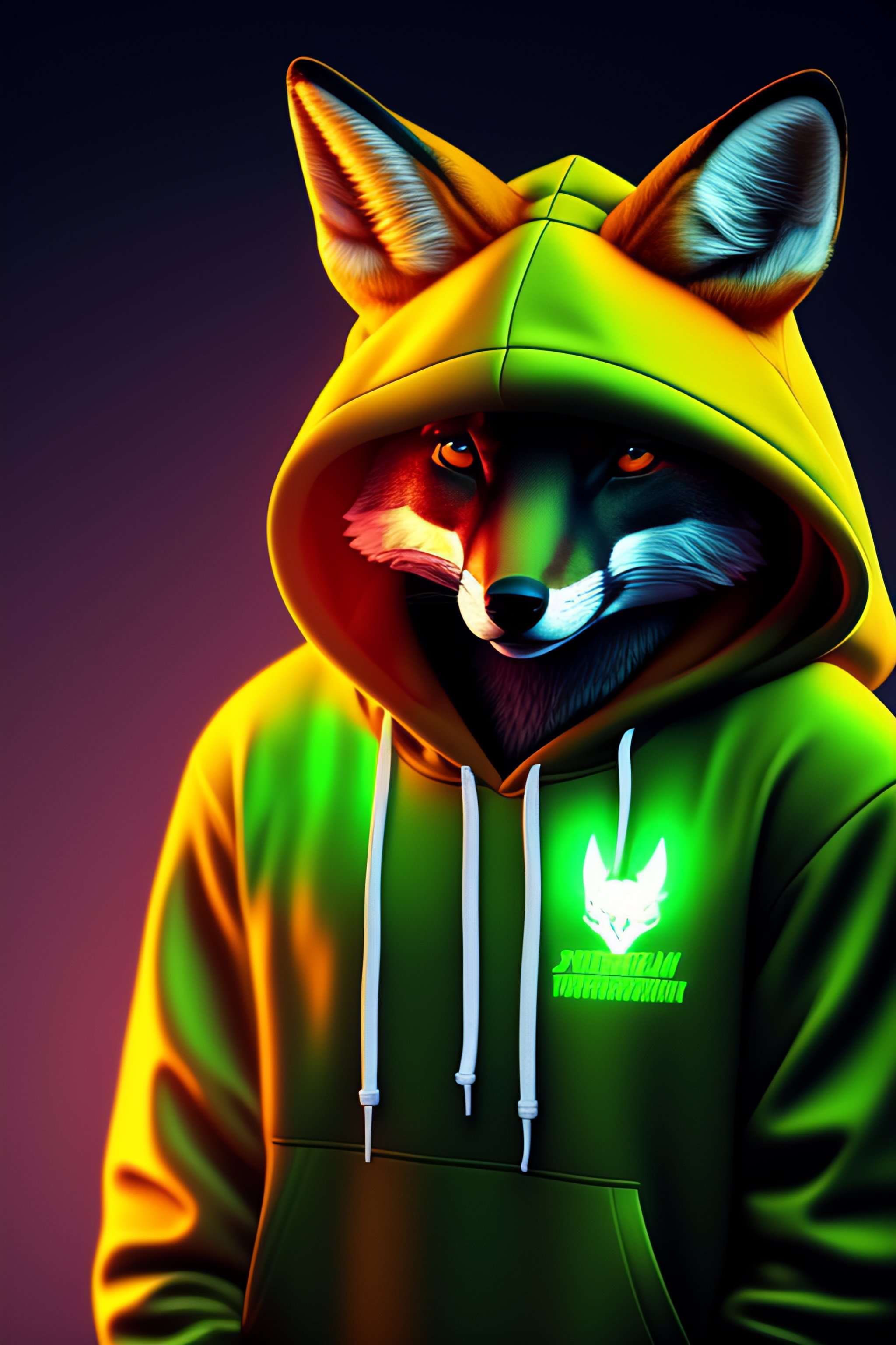 Lexica - Picture of an anthropomorphic fox in a hoodie,fighting, green ...
