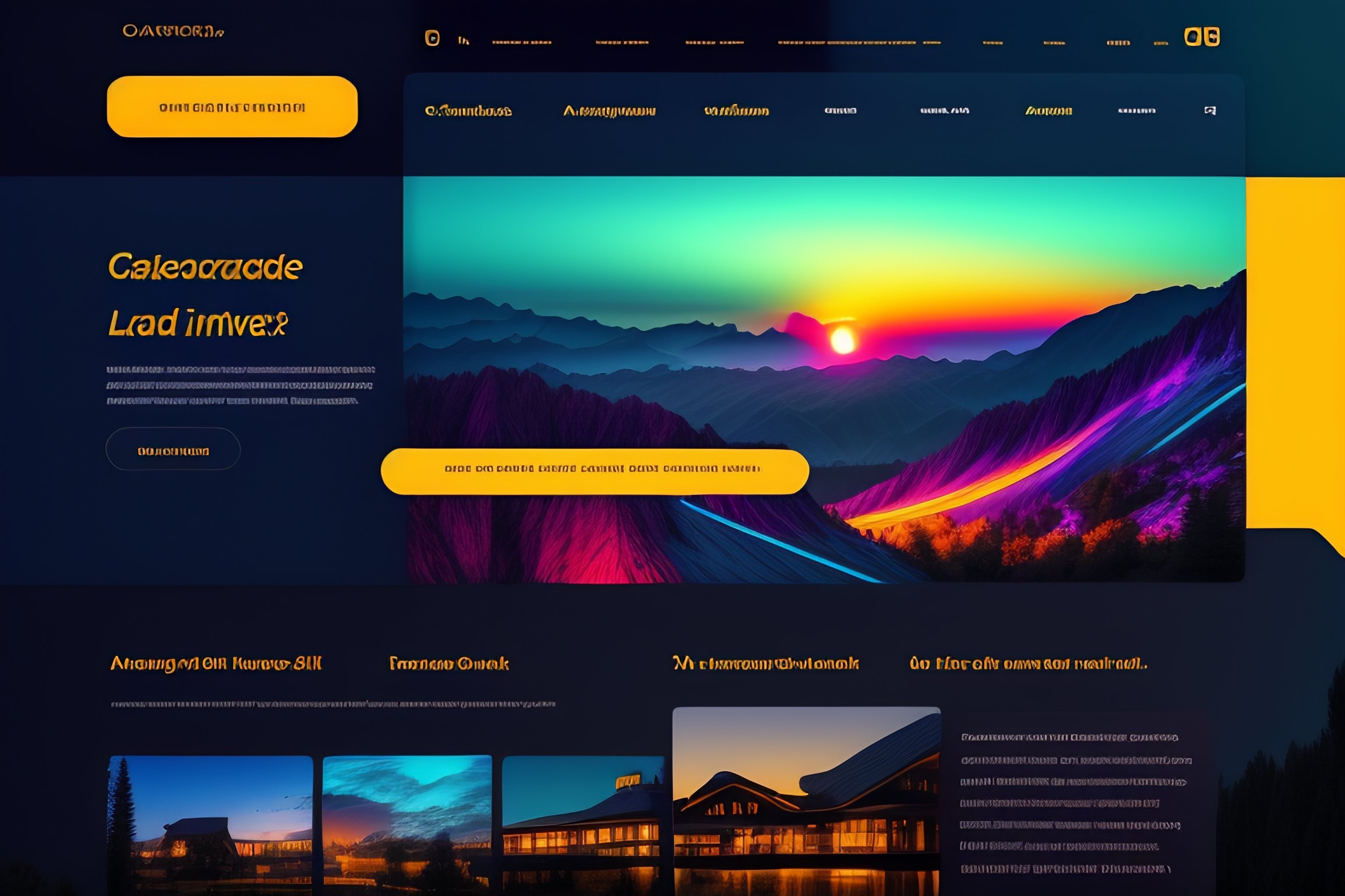 Lexica - Beautiful landing page for a school website, dark theme, neon ...