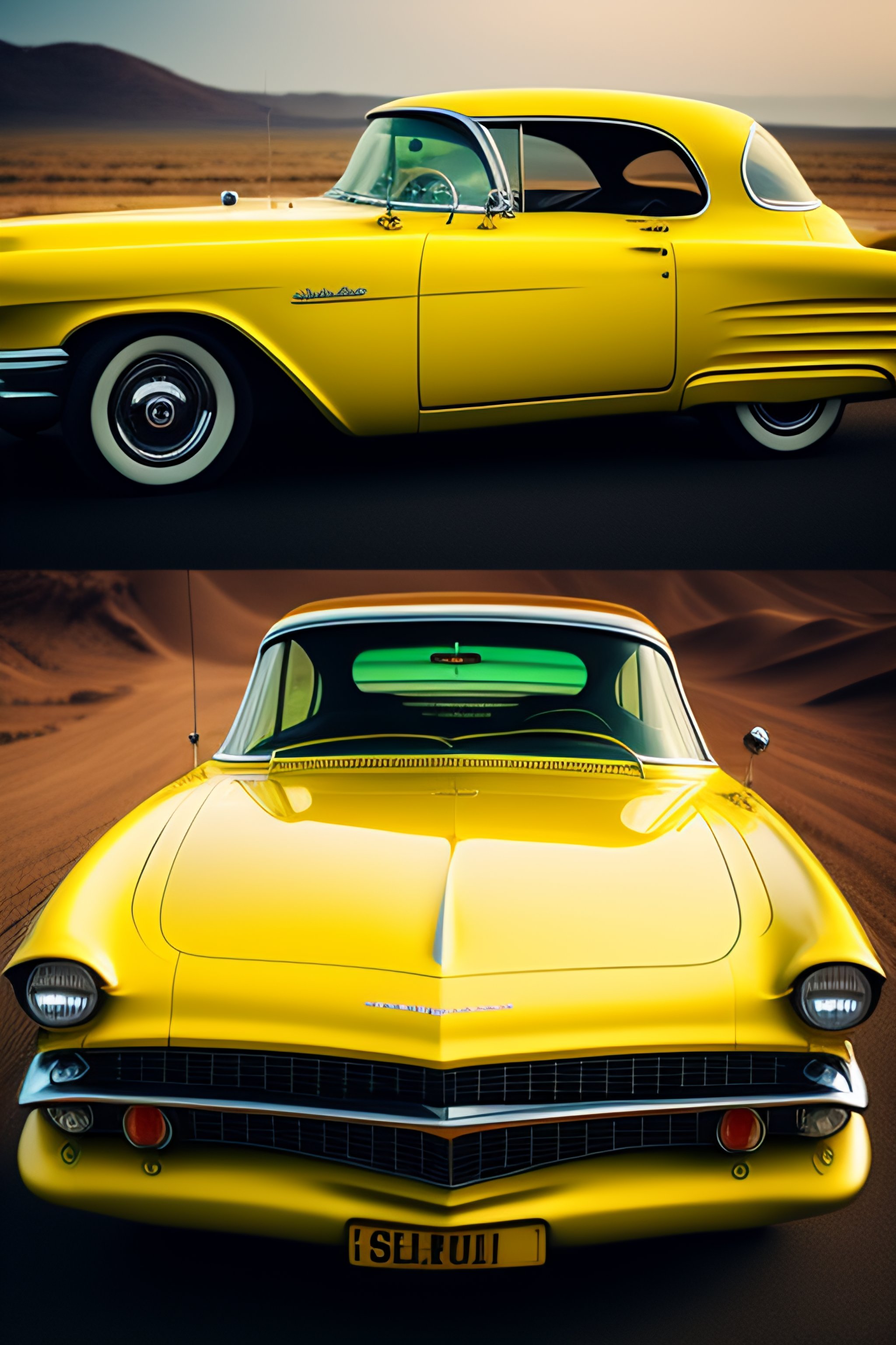 Lexica - Elon musk in a yellow old car